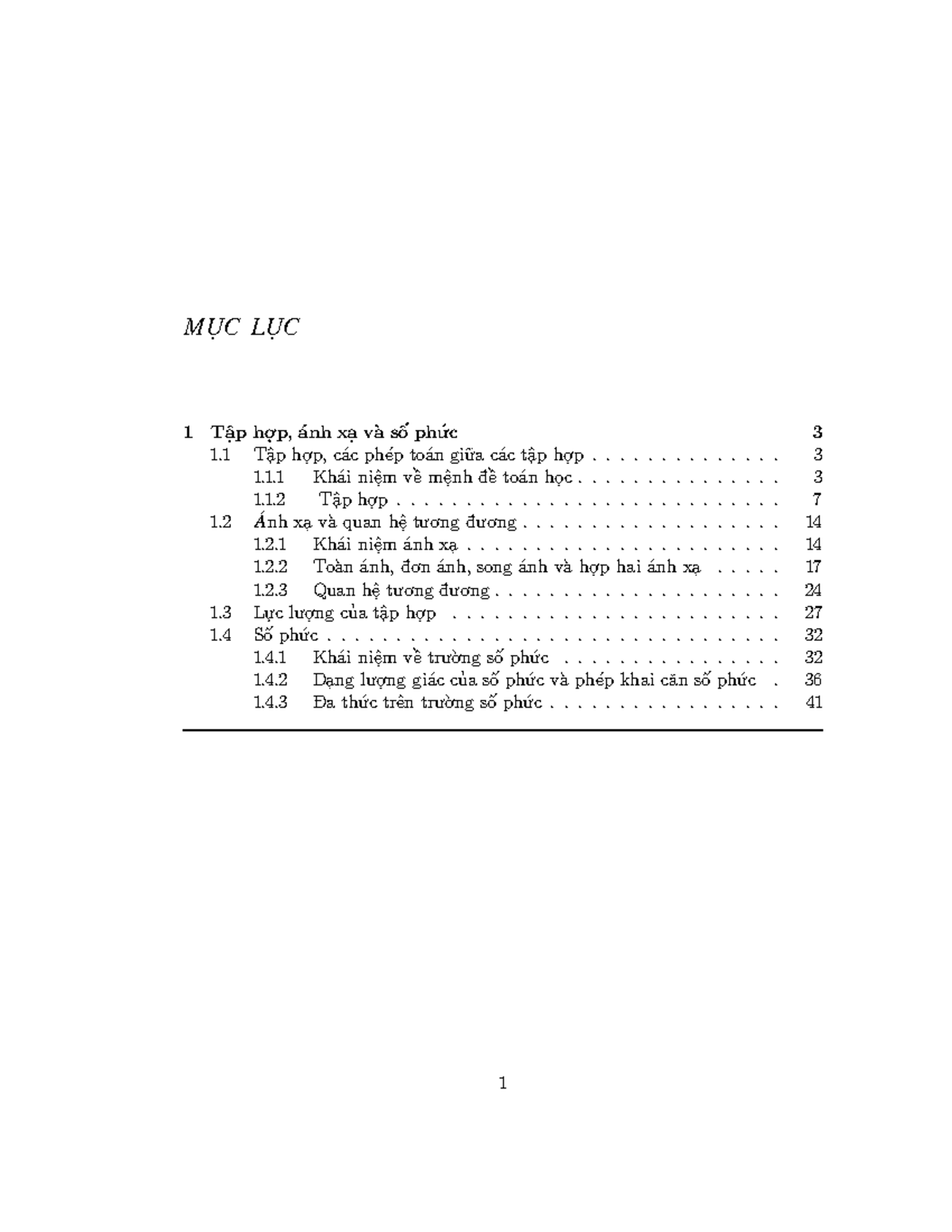 Anh Xa - Công nghệ - M ÙC L ÙC 1 TÀp hÓp, ∏nh xπ vμ sË ph ̄c 1 TÀp hÓp, c∏c ph–p to∏n gi ̃a c∏c ...
