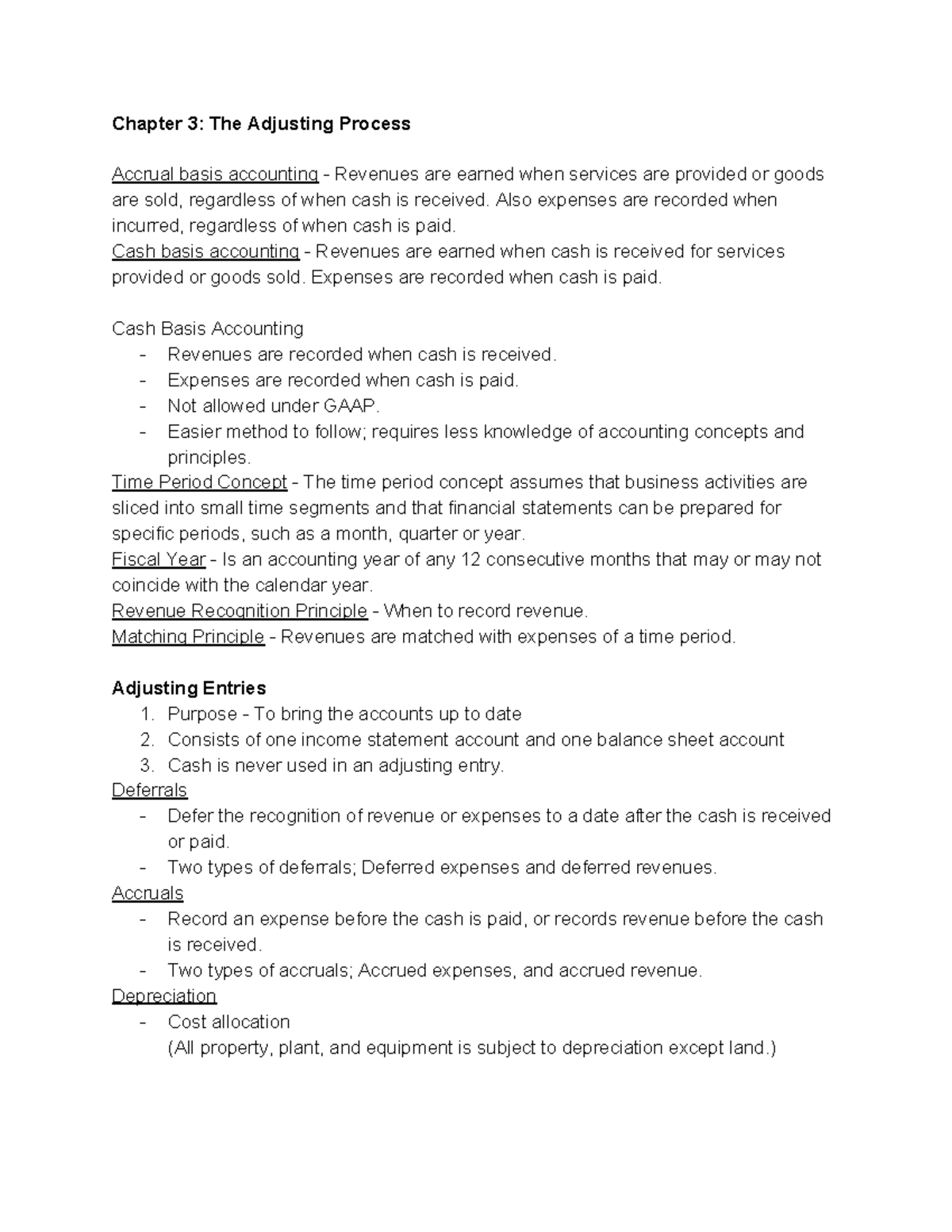 The Adjusting Process - Lecture notes Chapter 3 - Chapter 3: The ...