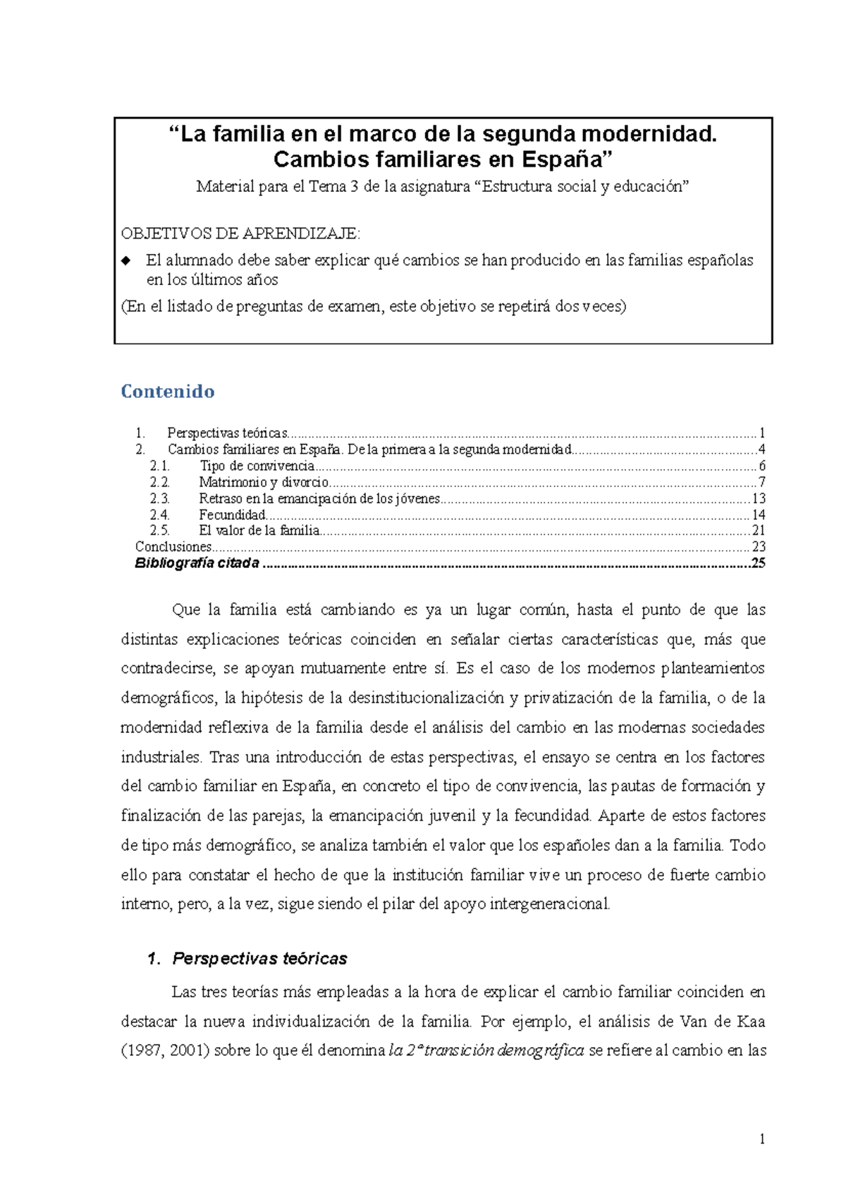 T3- La familia española 2020 - “La familia en el marco de la segunda ...