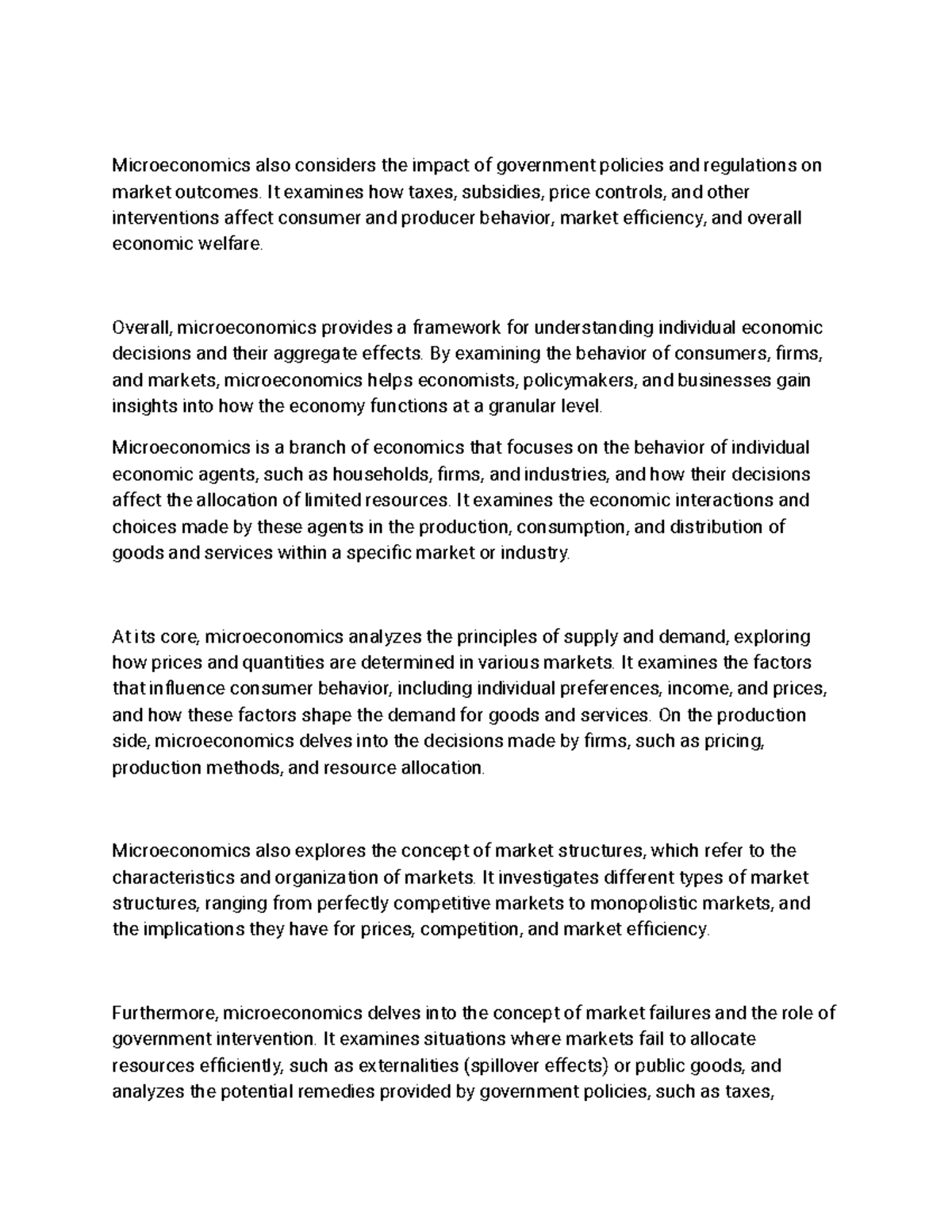 Micro Economy-6 - Microeconomics also considers the impact of ...