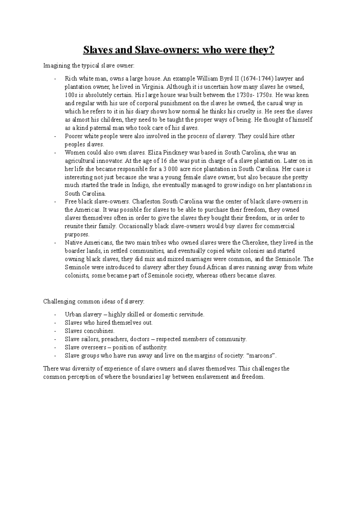 Slaves and slavowners - Slaves and Slave-owners: who were they ...