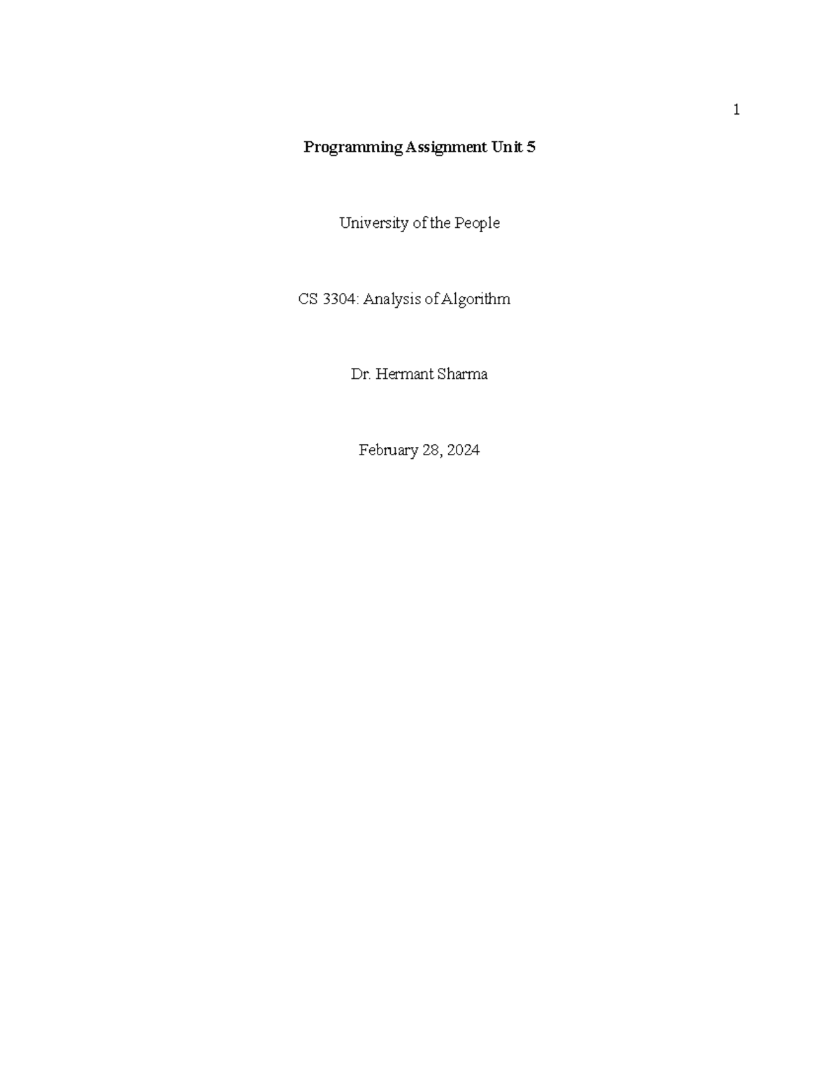 Programming Assignment Unit 5 - Hermant Sharma February 28, 2024 Here ... Programming Assignment Unit 5 - Hermant Sharma February 28, 2024 Here ...