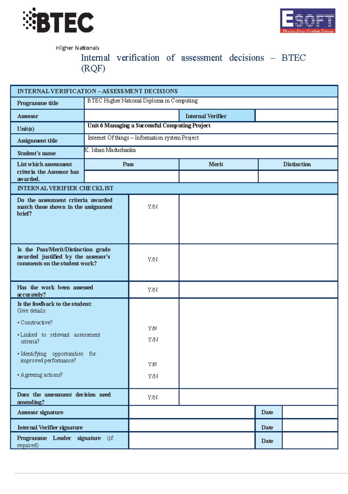 533614147 Unit 6 Managing a Successful Computing Project 2021 - Higher ...