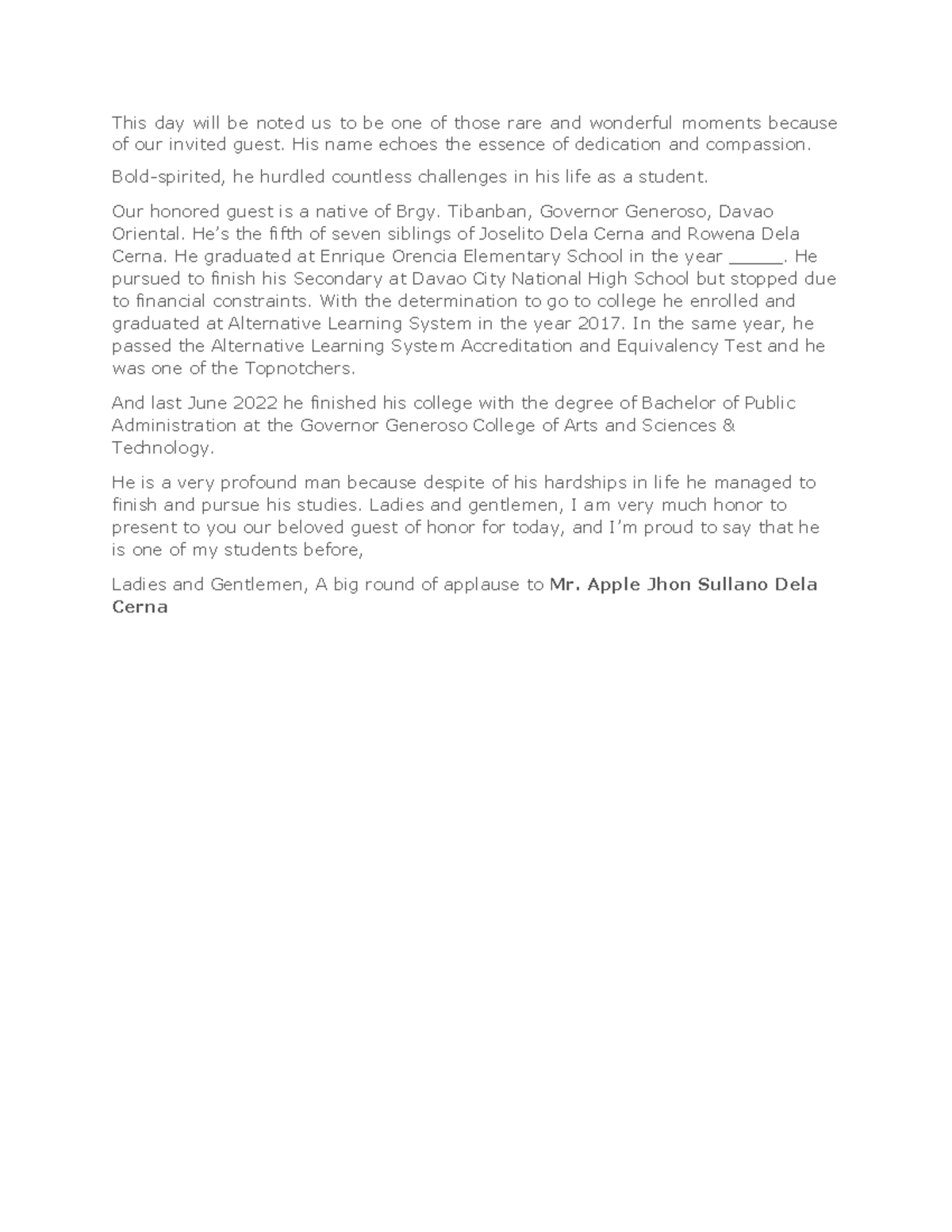 Guest-speaker-introduction - This day will be noted us to be one of ...