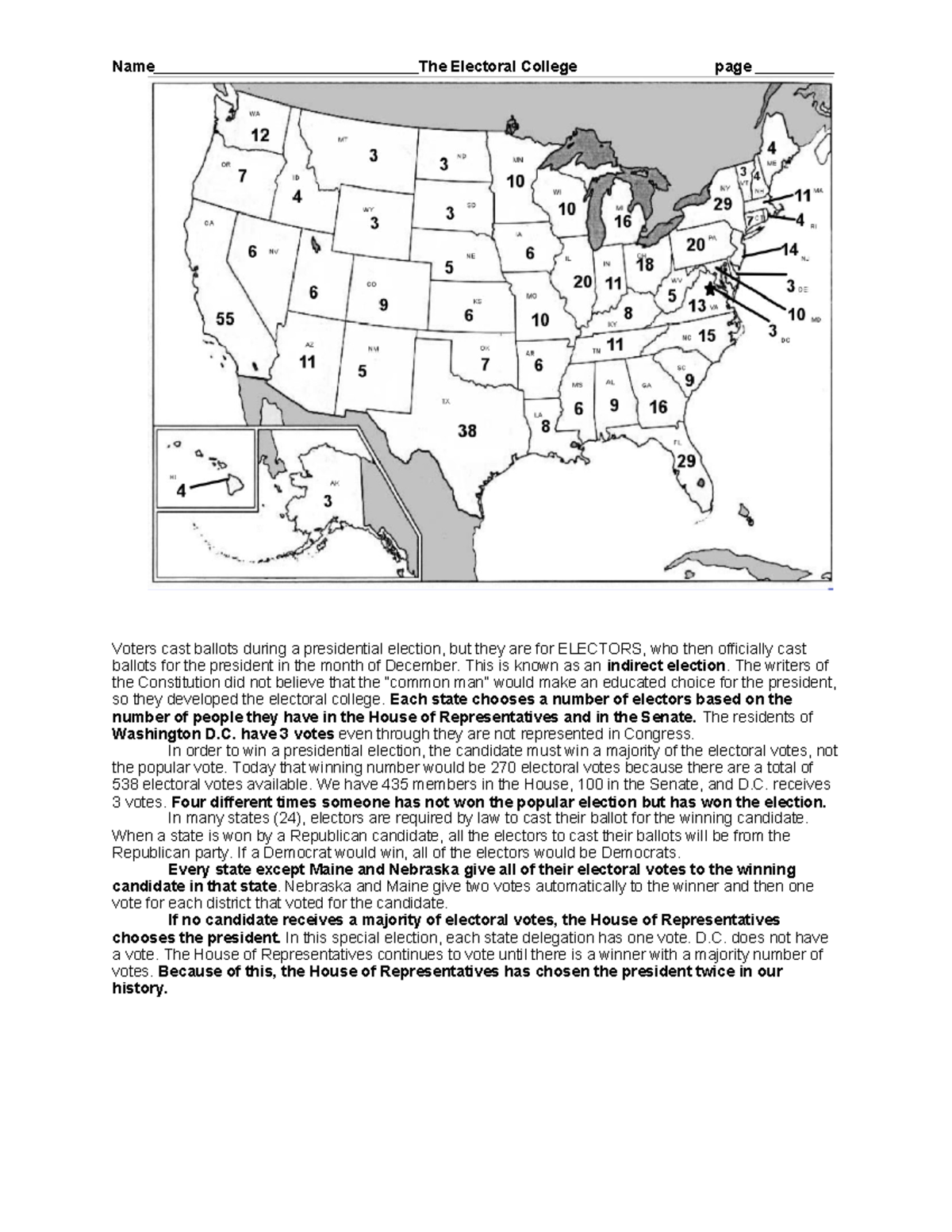DONE electoral-college-activity word document - Name The Electoral ...