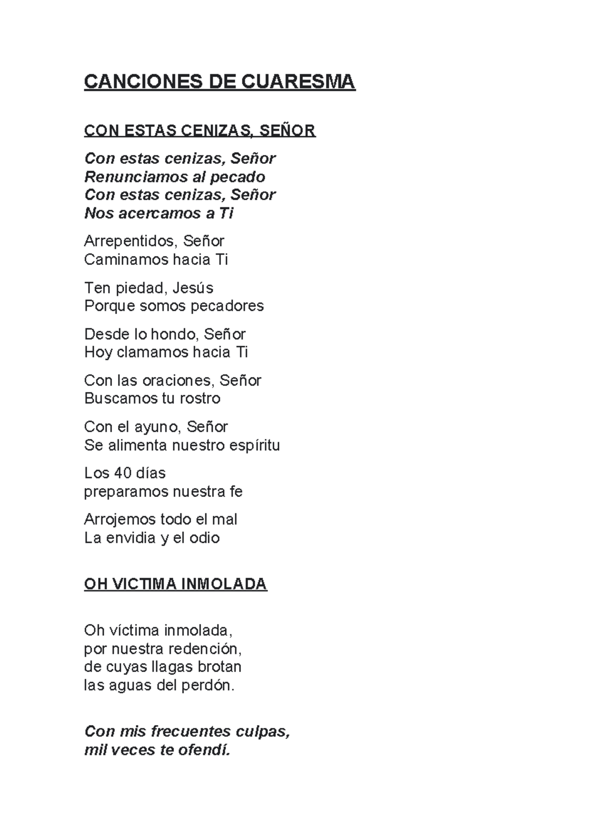 Canciones DE Cuaresma 2023 - CANCIONES DE CUARESMA CON ESTAS CENIZAS ...