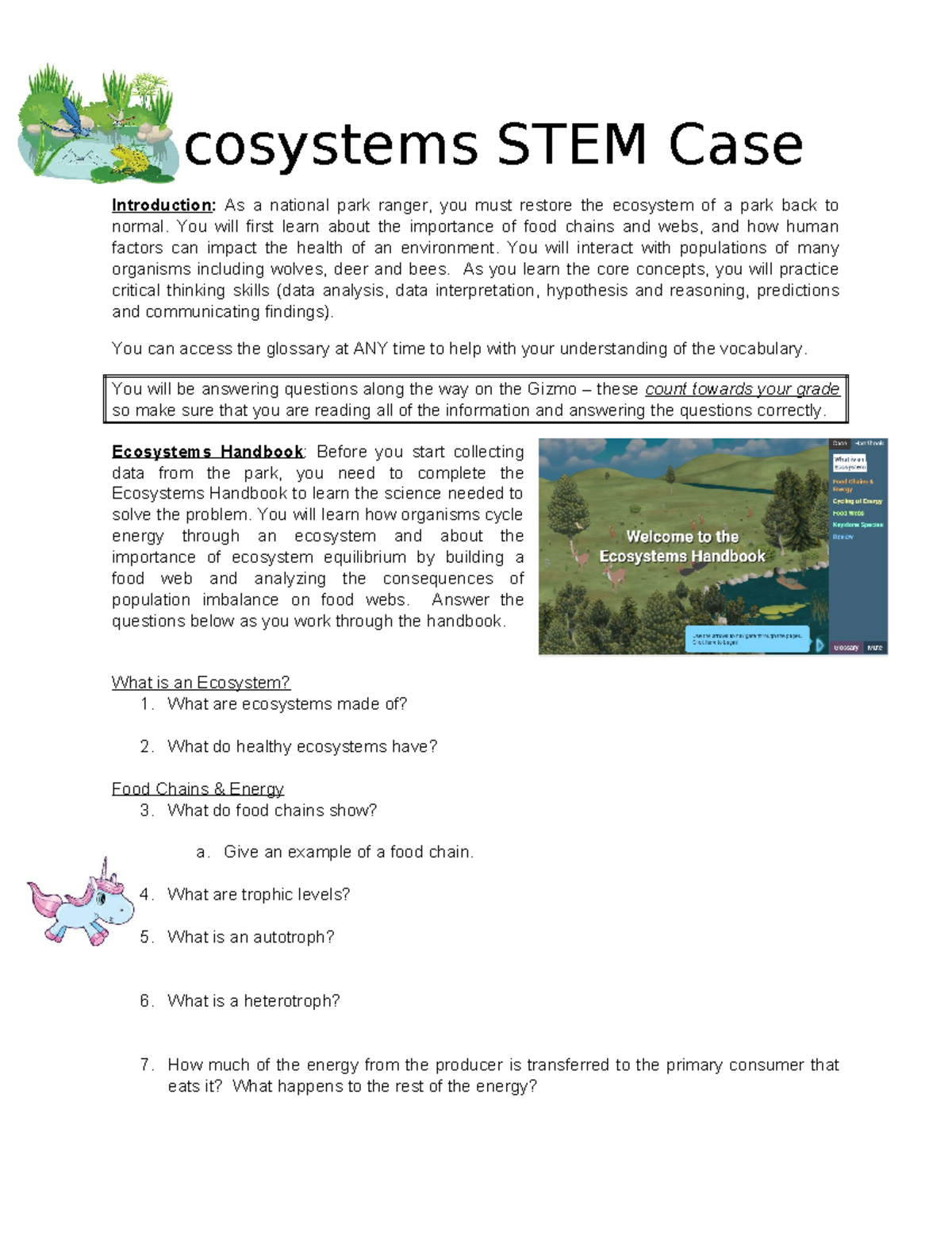 04+Ecosystem+STEM+Case+Gizmo - Ecosystems STEM Case Introduction: As a ...