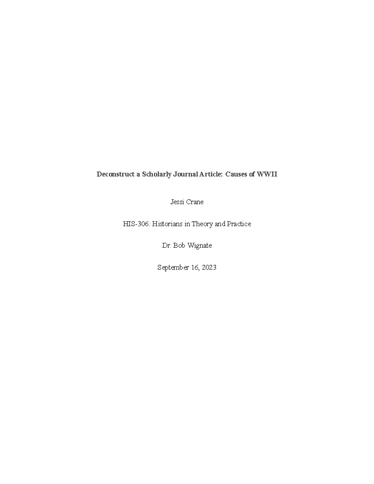 HIS-306 Deconstruct a Scholarly Journal Article copy - Deconstruct a Scholarly Journal Article ...