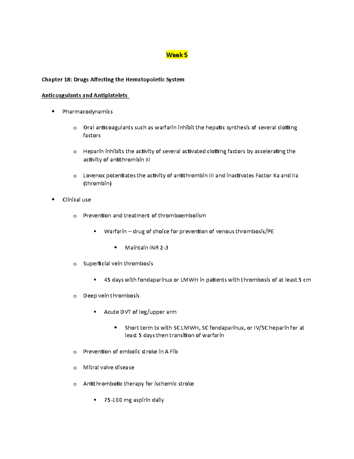 Pharm 2 Final EXAM - notes - Week 5 Chapter 18: Drugs Affecting the ...