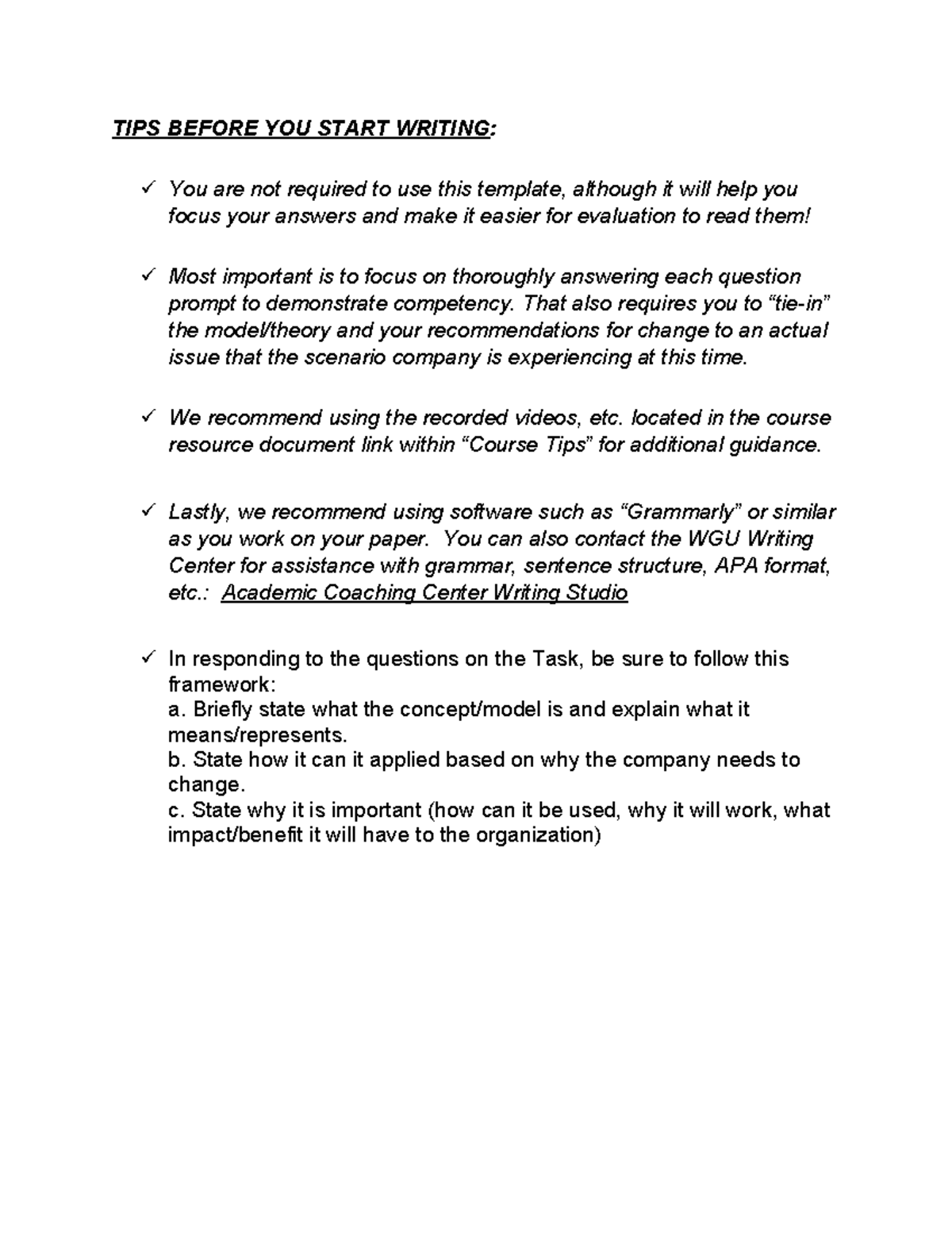 C721 Task Template Aug 2024 - TIPS BEFORE YOU START WRITING: You are ...