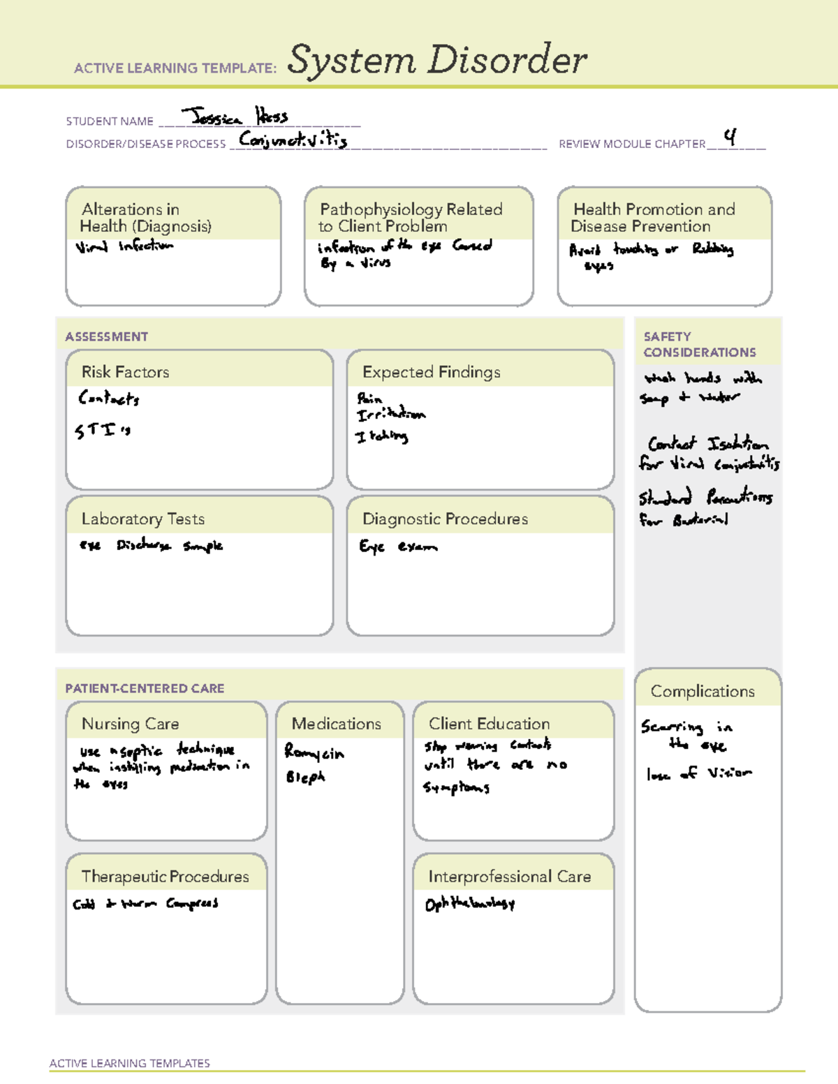 ATI PEDs Re3 - ati - ACTIVE LEARNING TEMPLATES System Disorder STUDENT ...