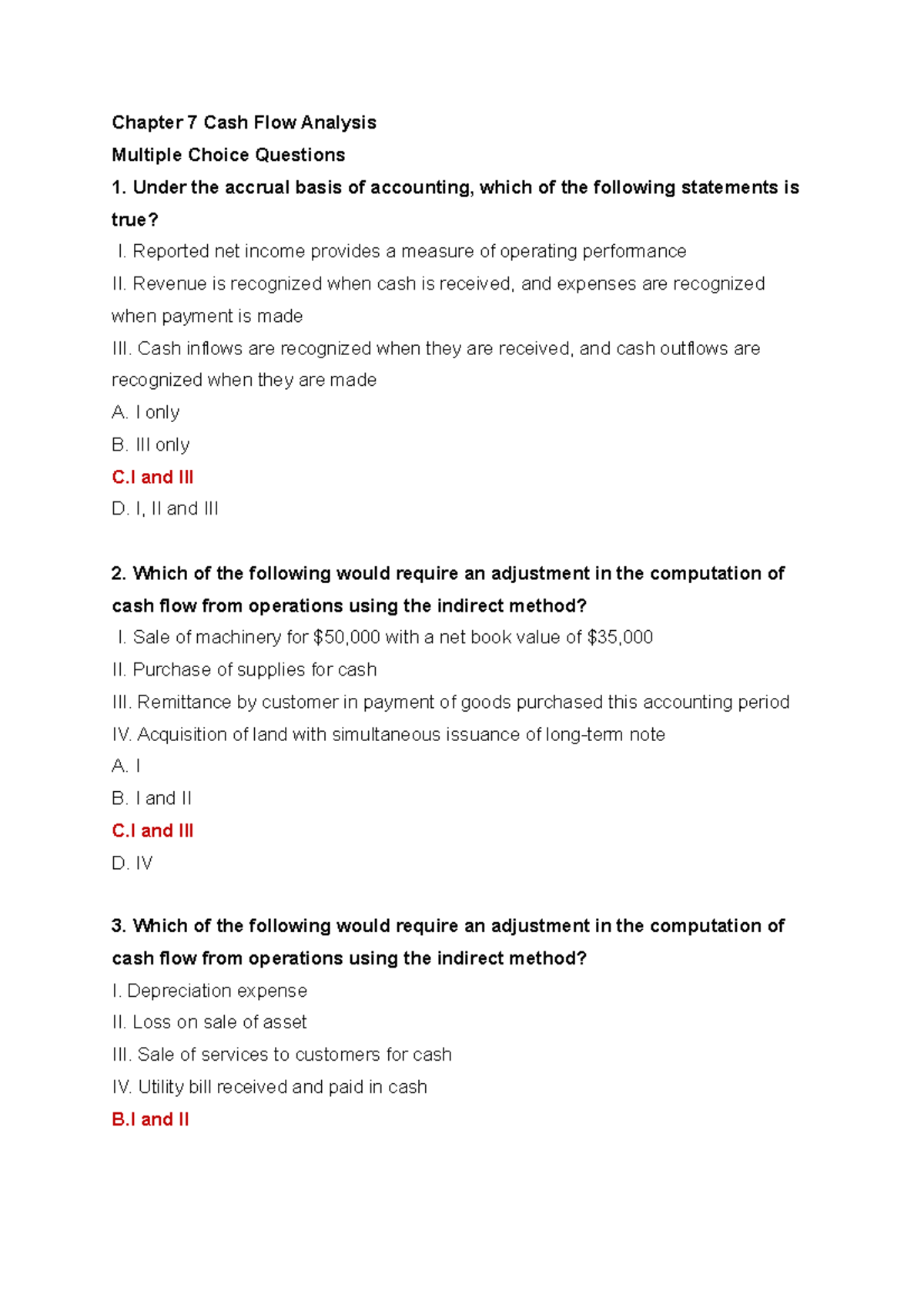 Chapter 7 Cash Flow Analysis Chapter 7 Cash Flow Analysis Multiple