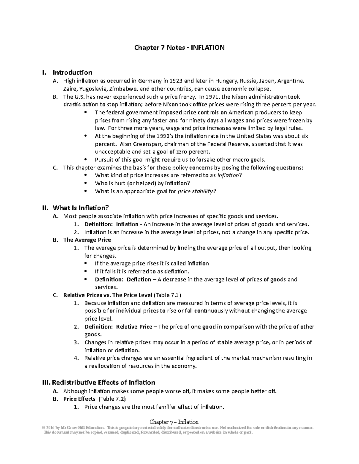 Chapter 7 Notes Accessible - Chapter 7 Notes - INFLATION I ...