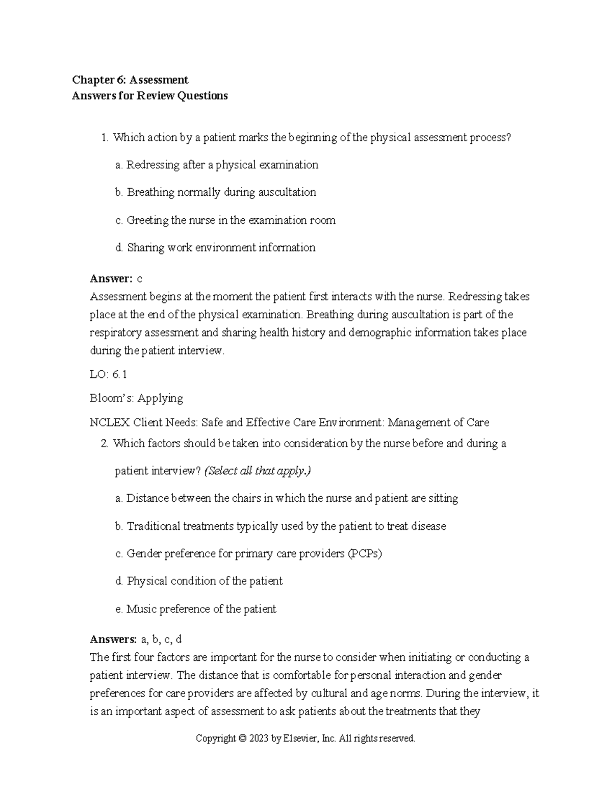 Chapter 006 - Practice questions - Chapter 6: Assessment Answers for ...