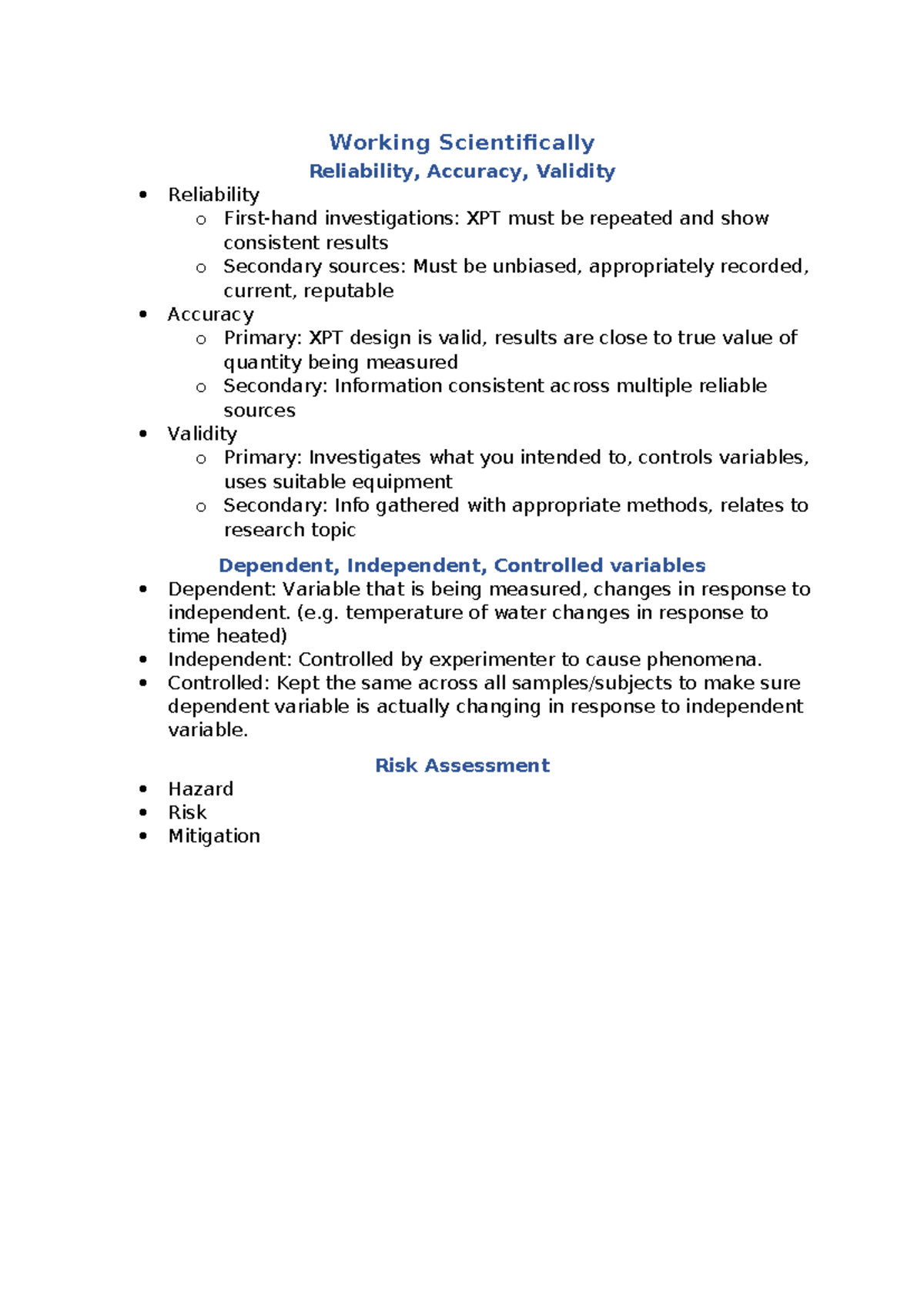 BIO Module 7 - Infectious Disease - Working Scientifically Reliability ...