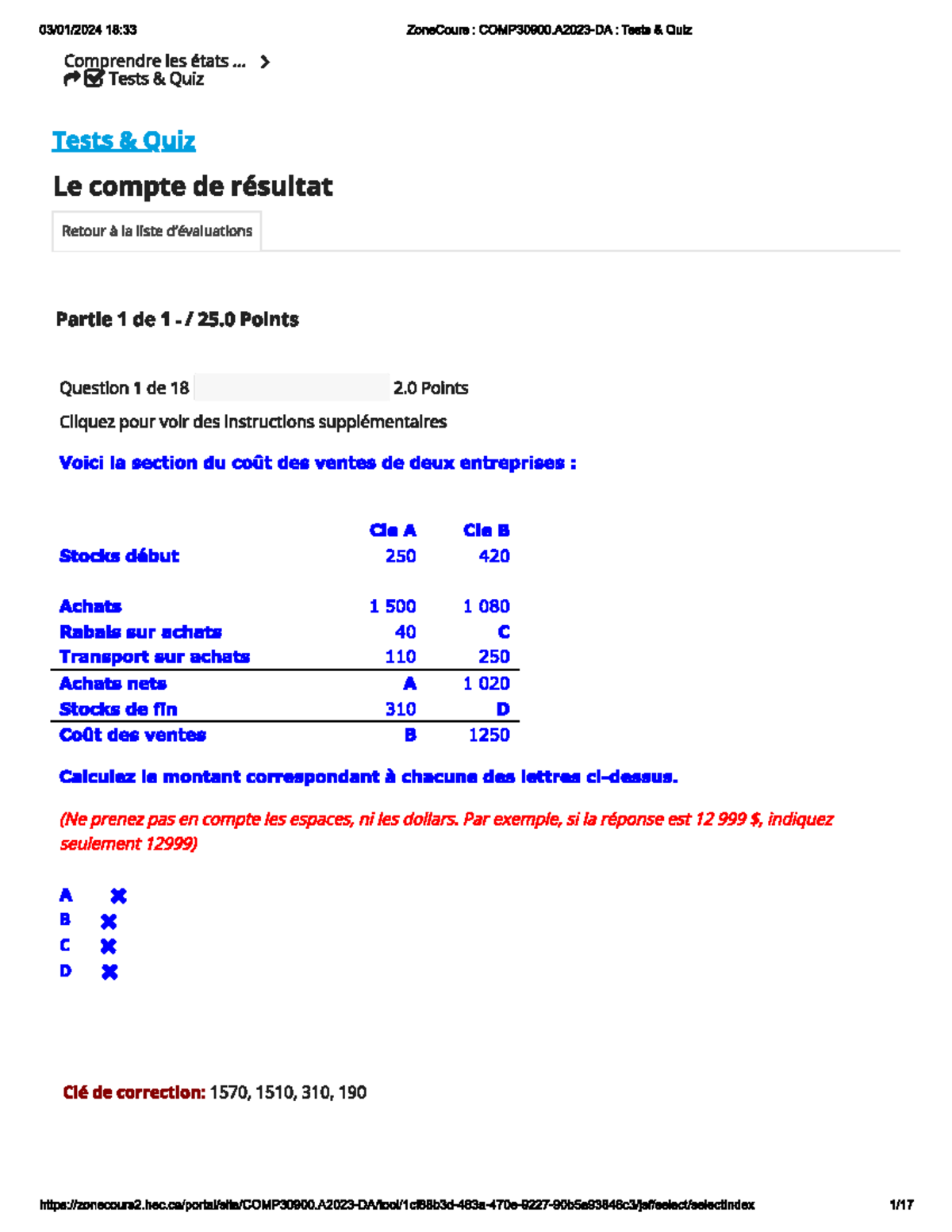 Le compte de résultat - 18:33 ZoneCours : : Tests Quiz Comprendre les ...