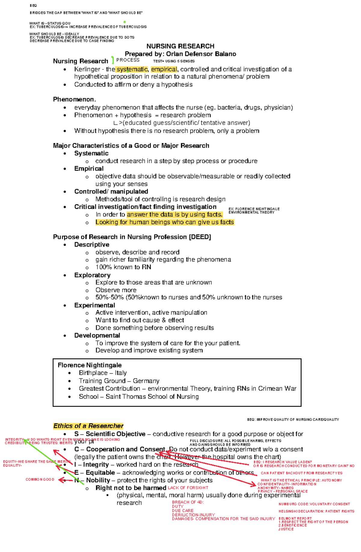 Phinma L4 Handouts Research MR - NURSING RESEARCH Prepared by: Orlan ...