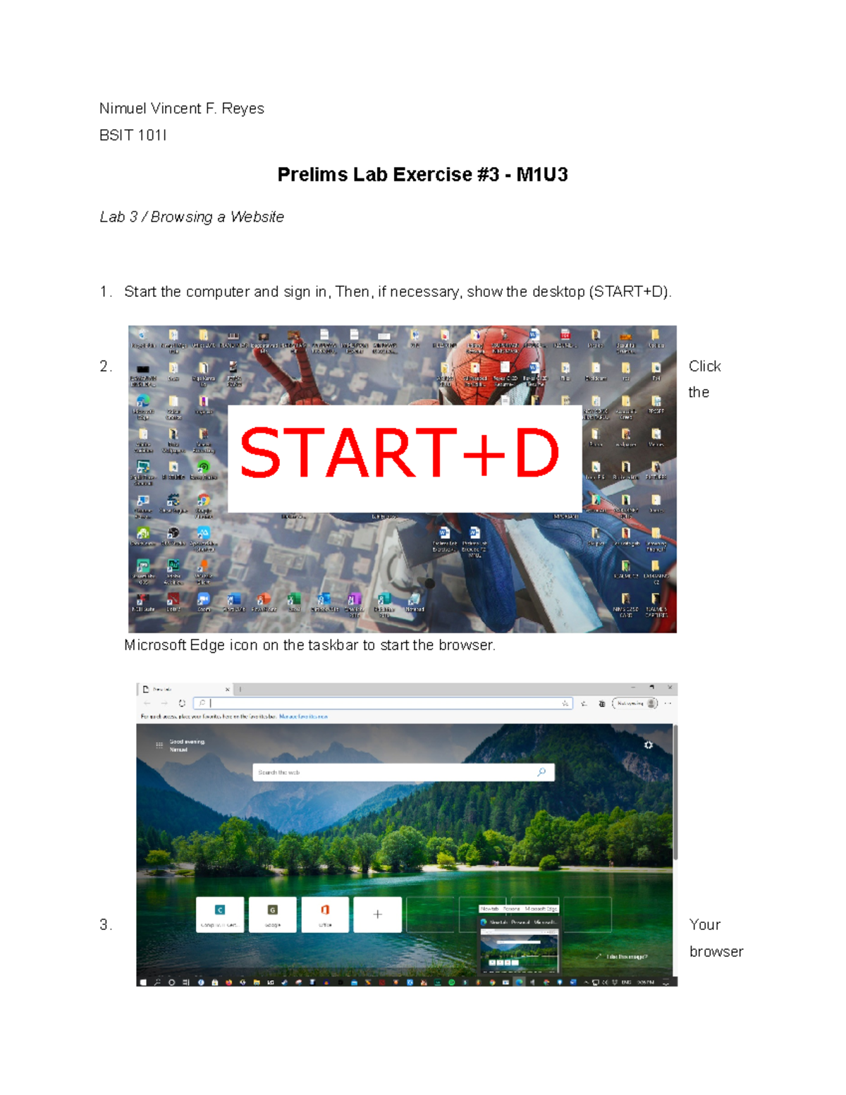 Prelims Lab Exercise #3 - M1U3 - Nimuel Vincent F. Reyes BSIT 101l Prelims Lab Exercise #3 - M1U ...