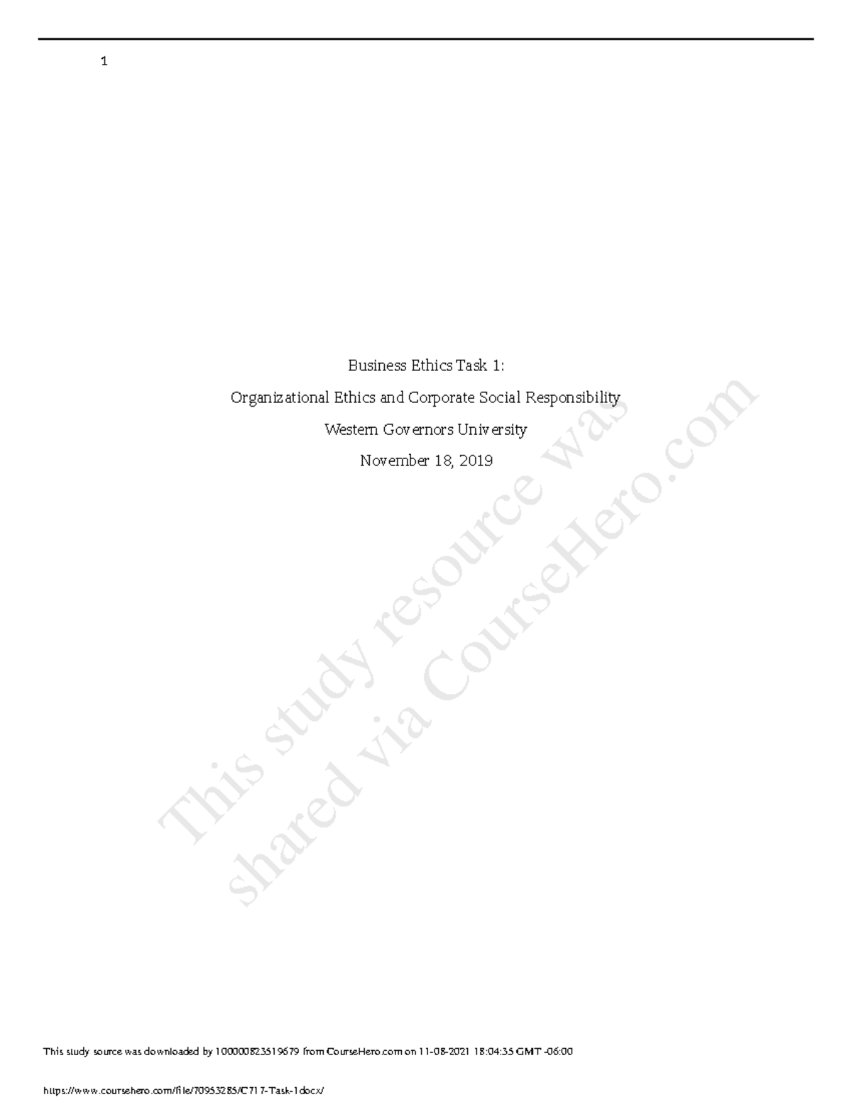 ETHICAL STANDARDS ESSAY AND HOMEWORKM TASK 1 - C717 - WGU - Studocu