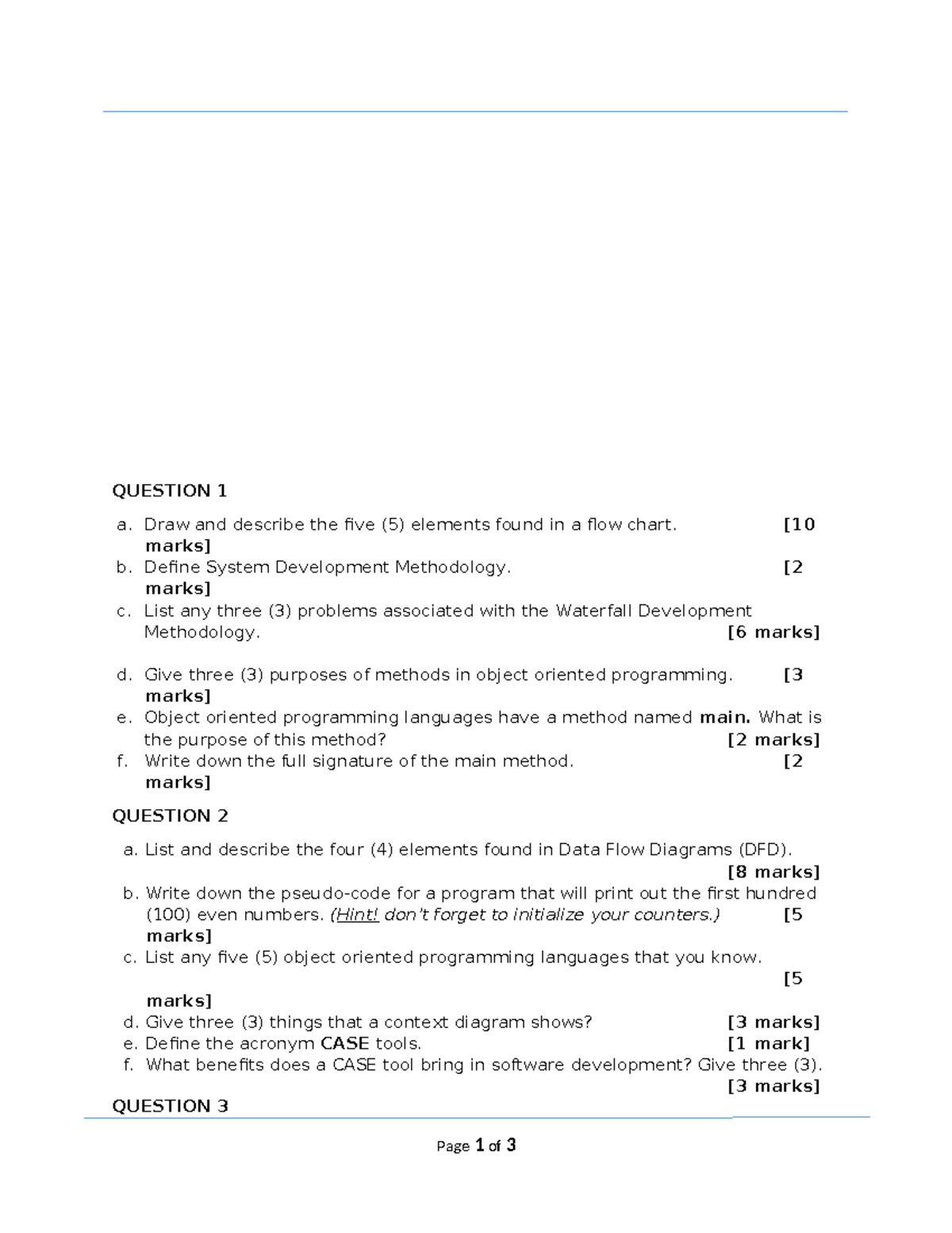Sd-final-exam-marking-guide (1)-2 - QUESTION 1 a. Draw and describe the ...