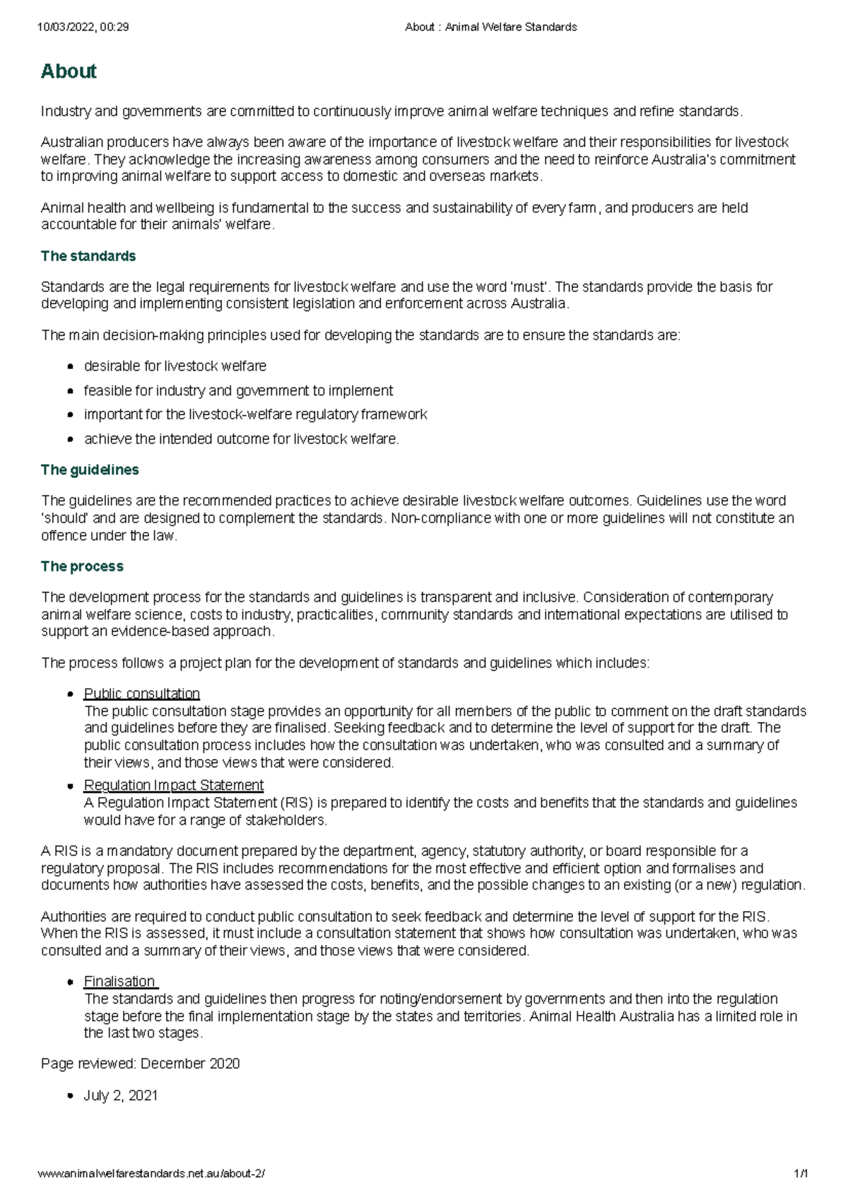 About Animal Welfare Standards - 10/03/2022, 00:29 About : Animal ...