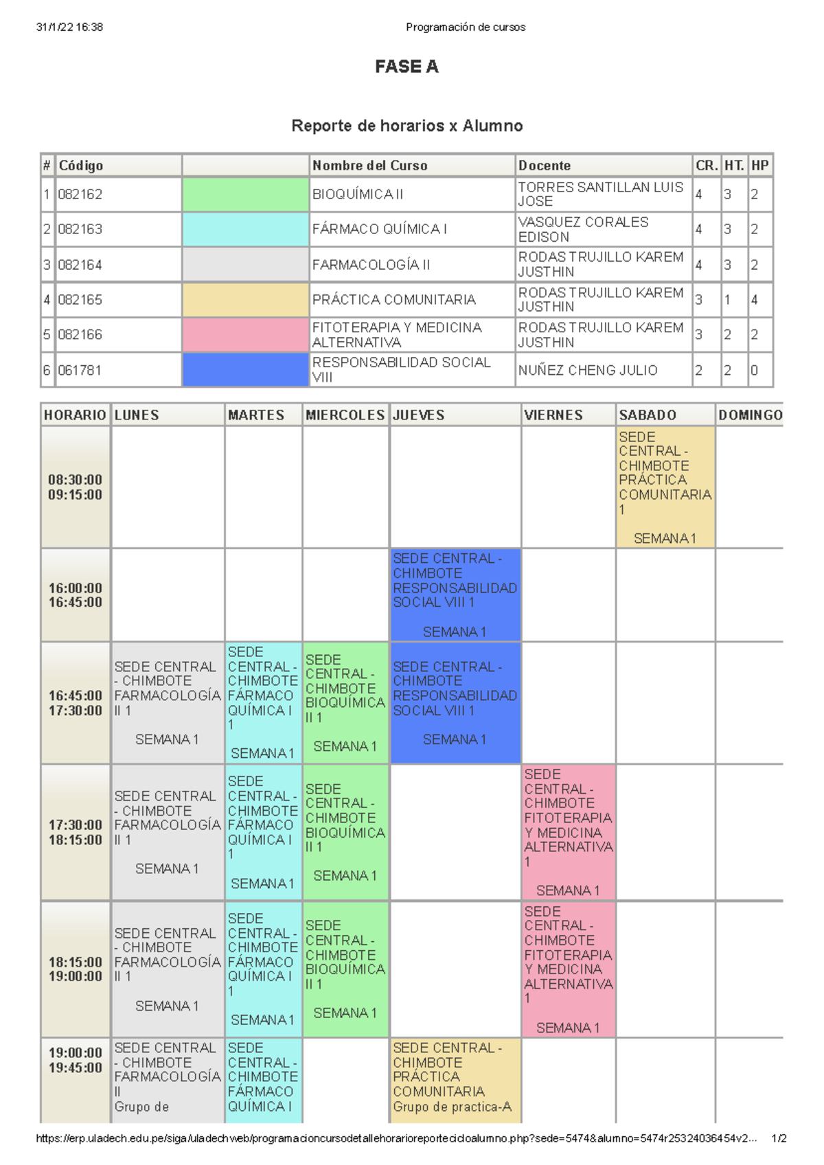 Programación de cursos G - 31/1/22 16:38 Programación de cursos - Studocu