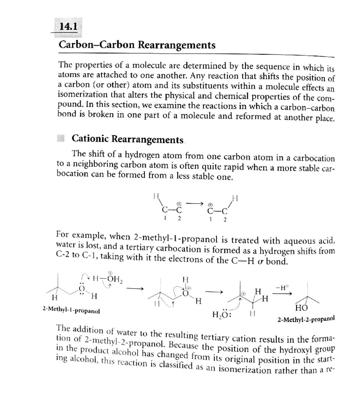 Cationic rearrangement in Carbon carbon rearrangement - 14. Carbon ...