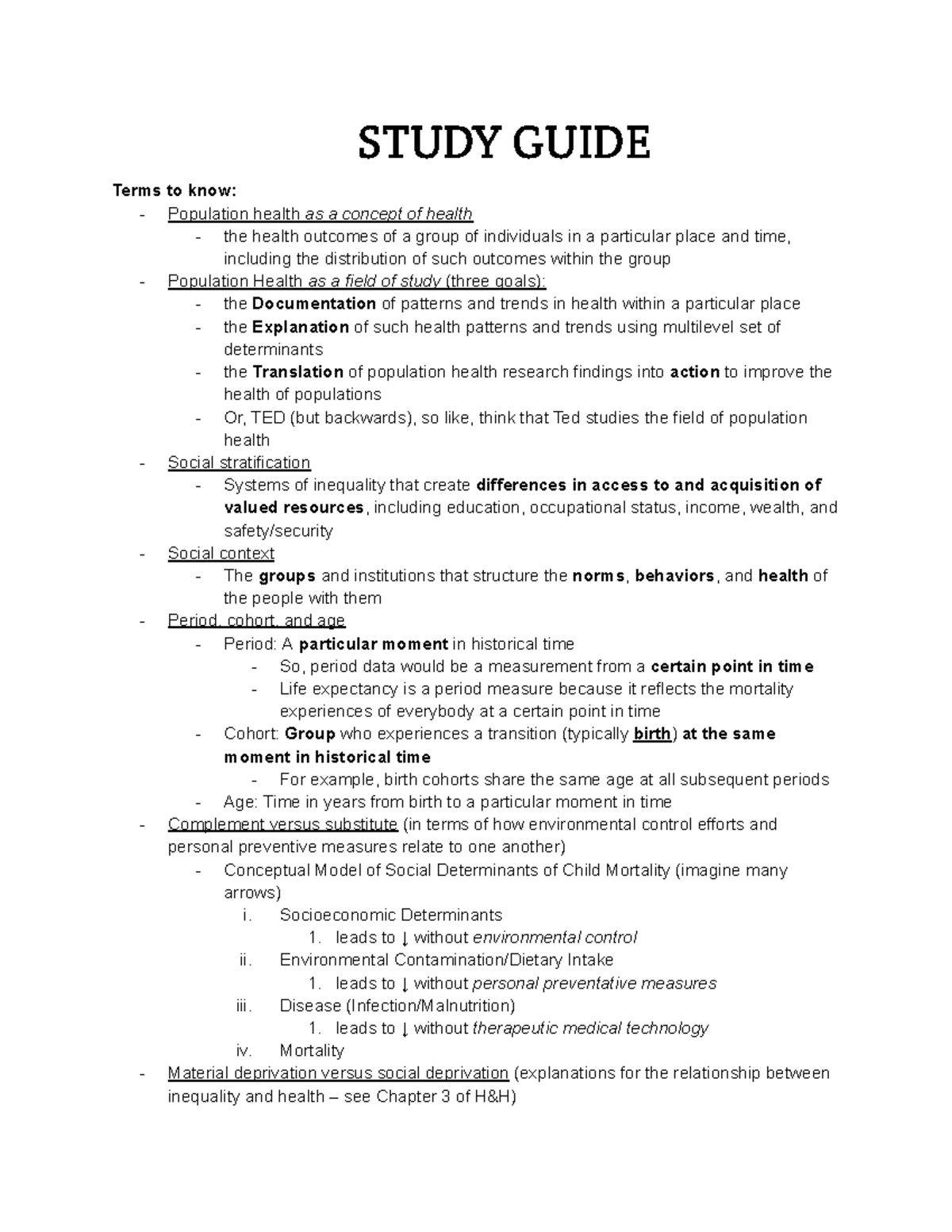 Soc 163 Exam Review - Hamilton - STUDY GUIDE Terms to know ...