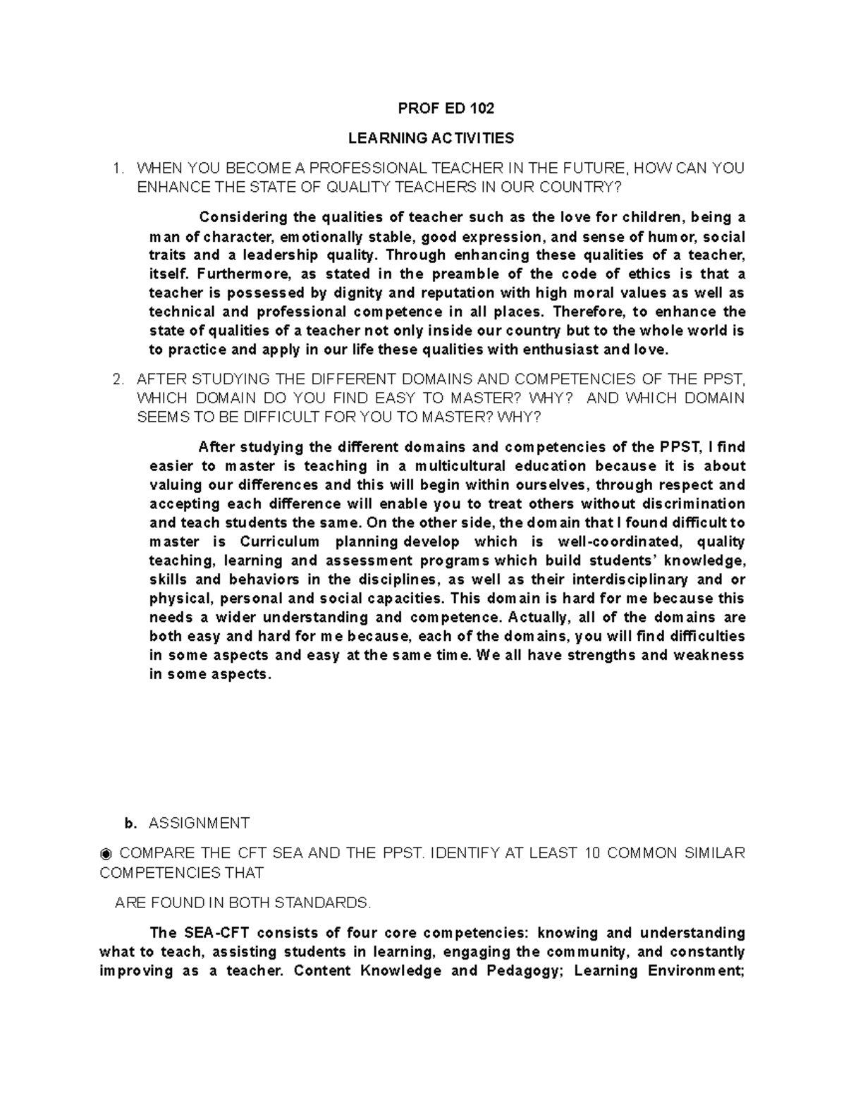 PROF ED 102 Teaching Learning Activity - PROF ED 102 LEARNING ...