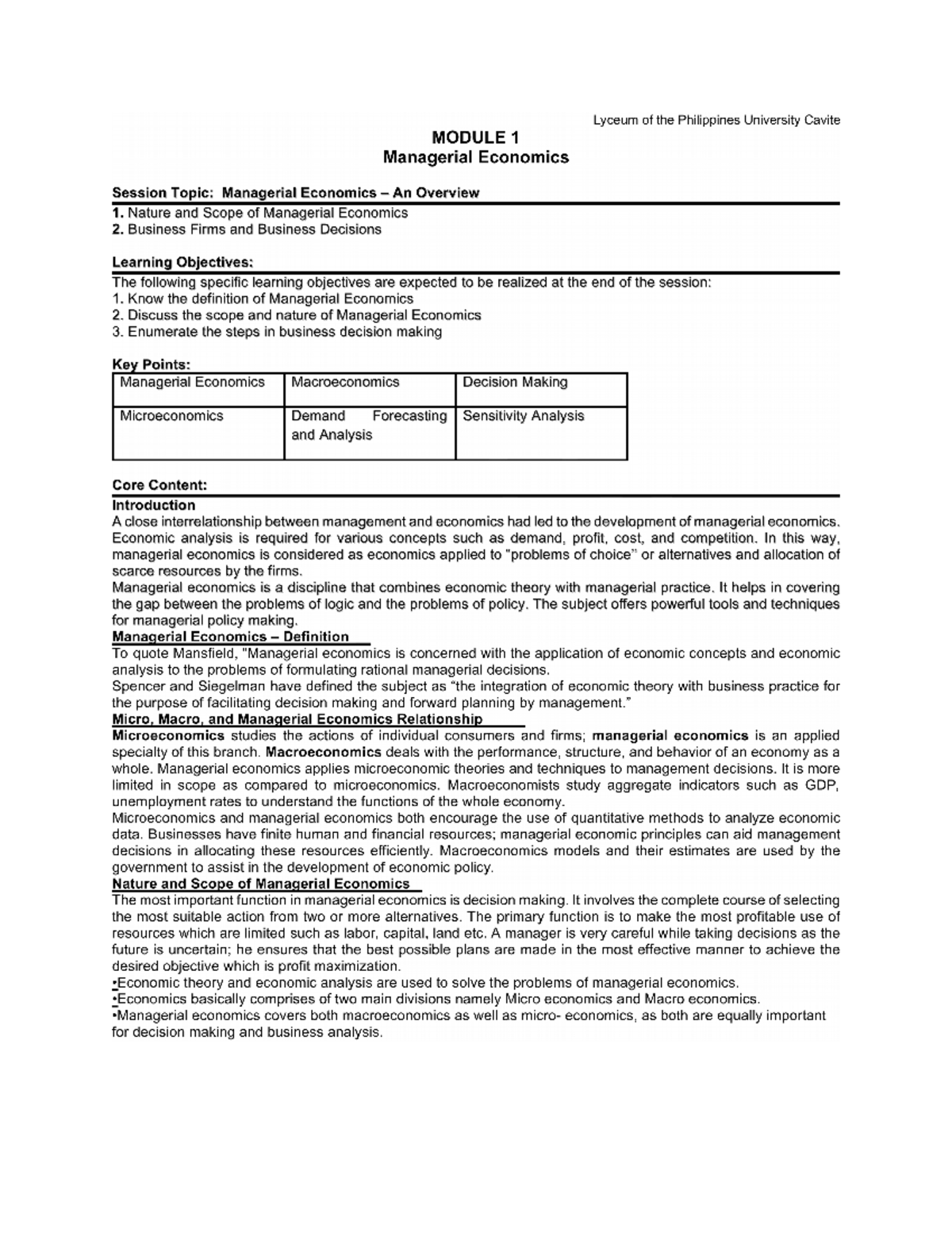 Module 1 - ECON13B - BS accountancy - Studocu