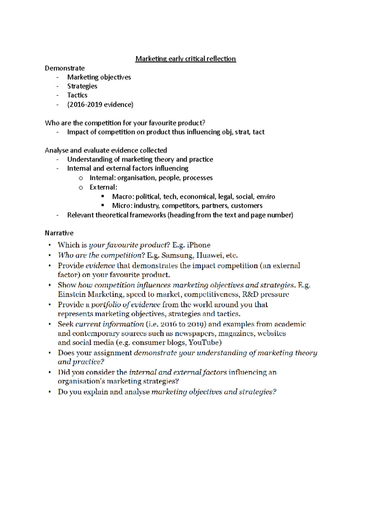 Critical reflection structure - Marketing early critical reflection ...