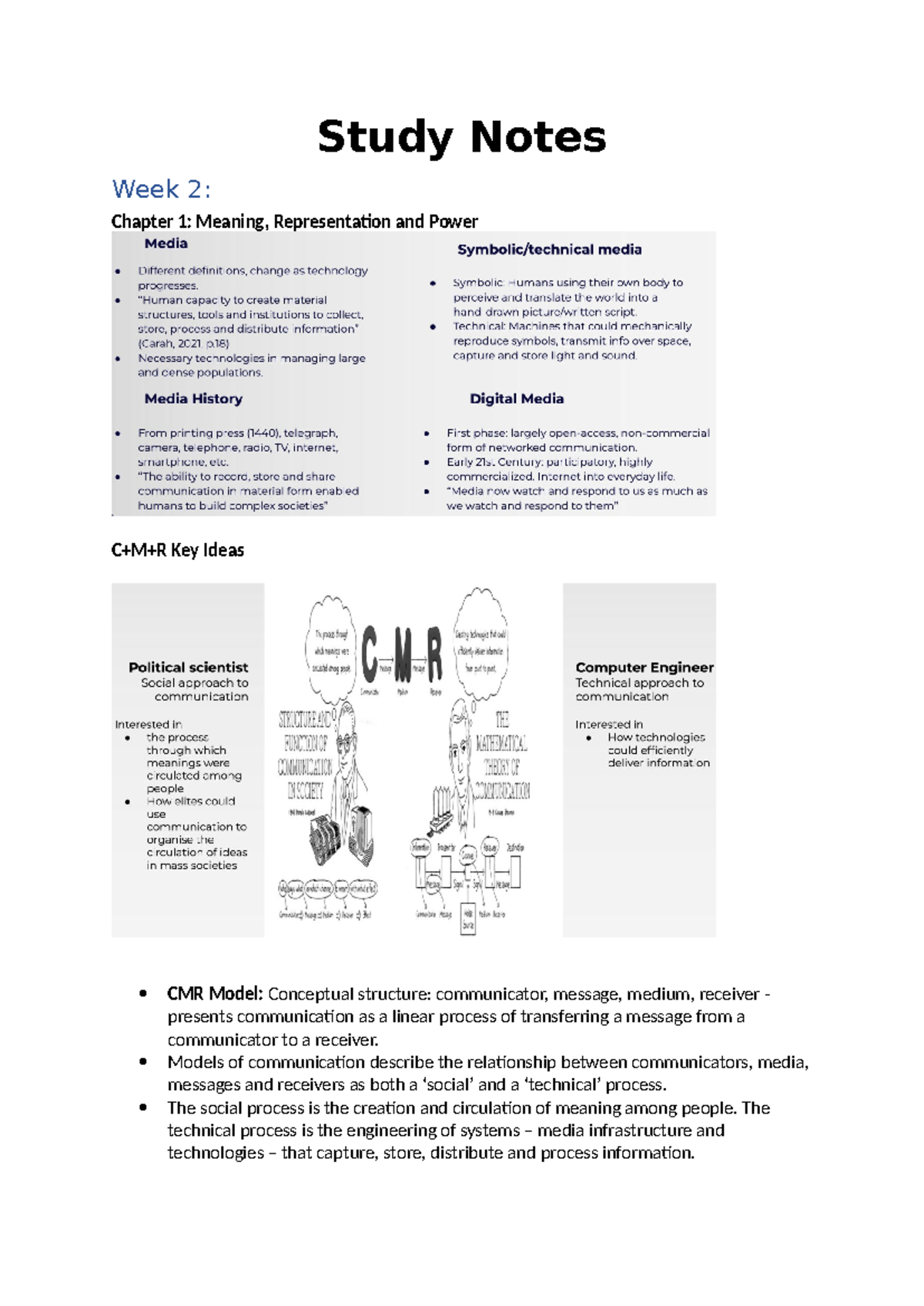Study Notes - Study Notes Week 2: Chapter 1: Meaning, Representation ...