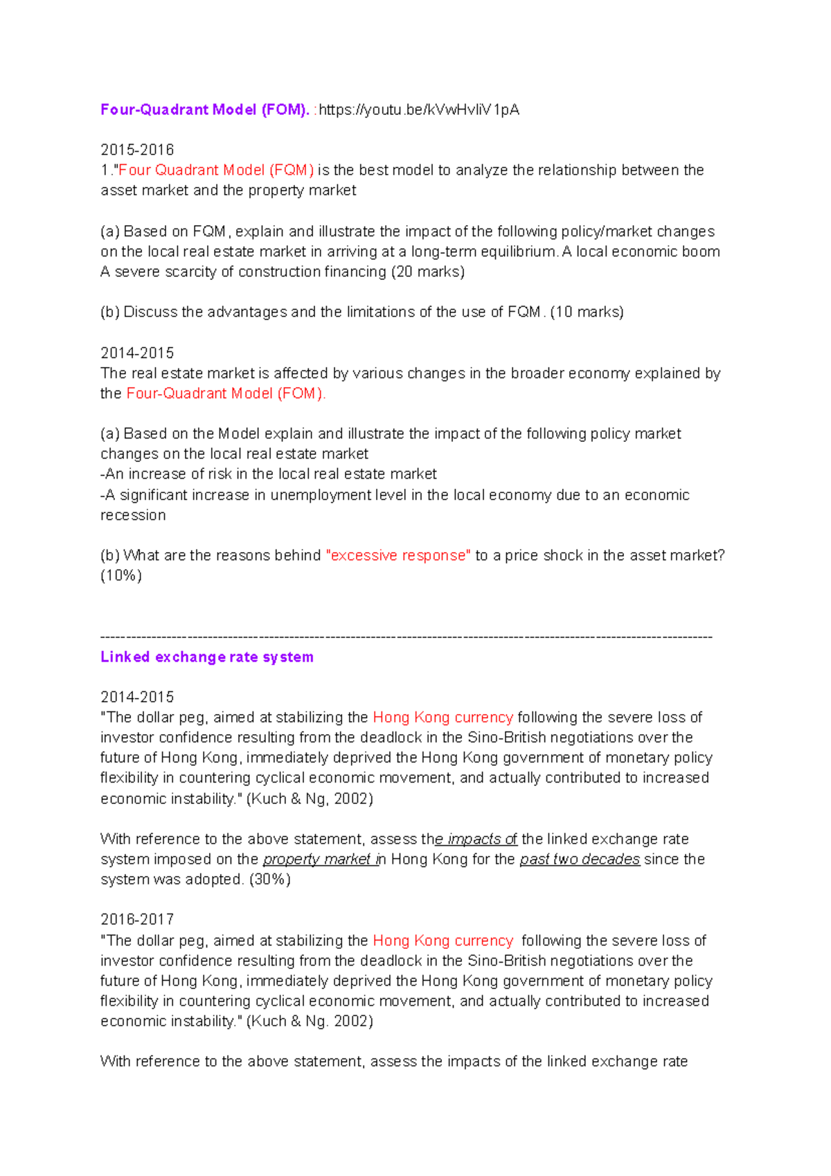 BRE362 BY Topic - Model (FOM). Quadrant Model (FQM) is the best model ...