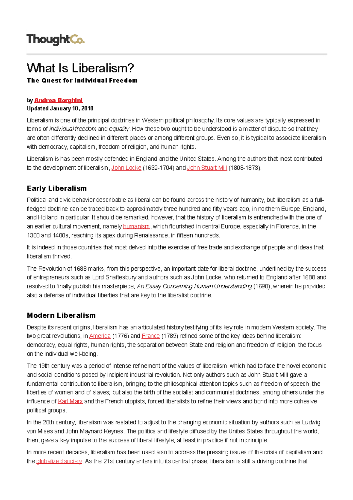 What Is Liberalism - Reading - What Is Liberalism? The Quest for ...