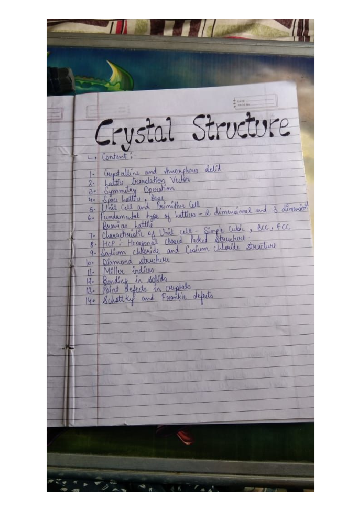 Unit 1 by harish AIML - SCP notes crystal structure - DATE PAGE NU ...