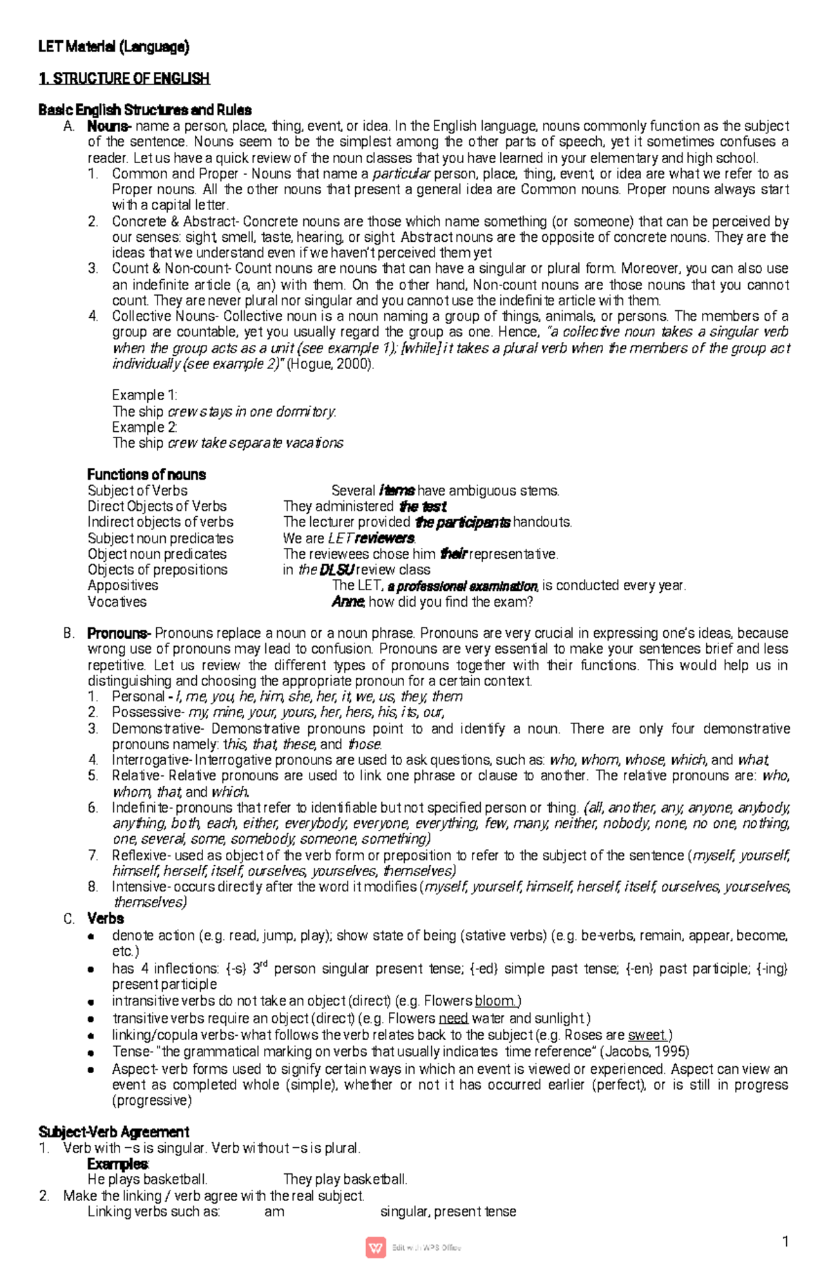 LET English Major Language - LETMaterial(Language) 1 ...