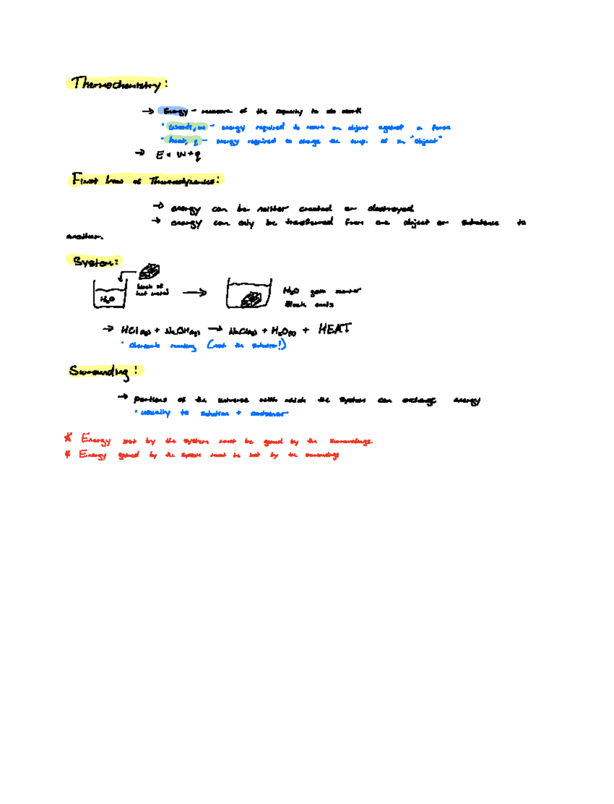Chemistry 152 Chapter 7 Notes - Ch07 - Heat Exchange - Definitions ...