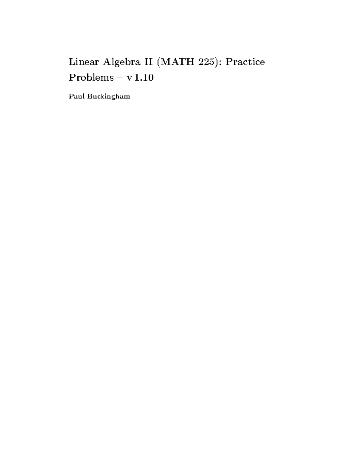 Practice-problems - Practice-problems - Linear Algebra II (MATH 225 ...