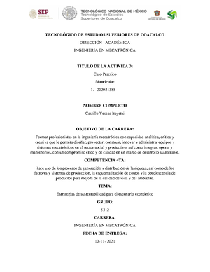 “La Ingeniería Mecatrónica y su contribución al desarrollo sustentable - Tecnológico de Estudios ...