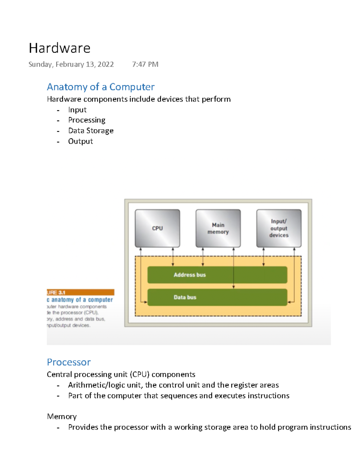 Hardware and Software in Business technology - Anatomy of a Computer ...