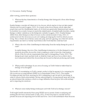 PSY 315 Milestone One - Milestone One: Case Study and Theoretical ...
