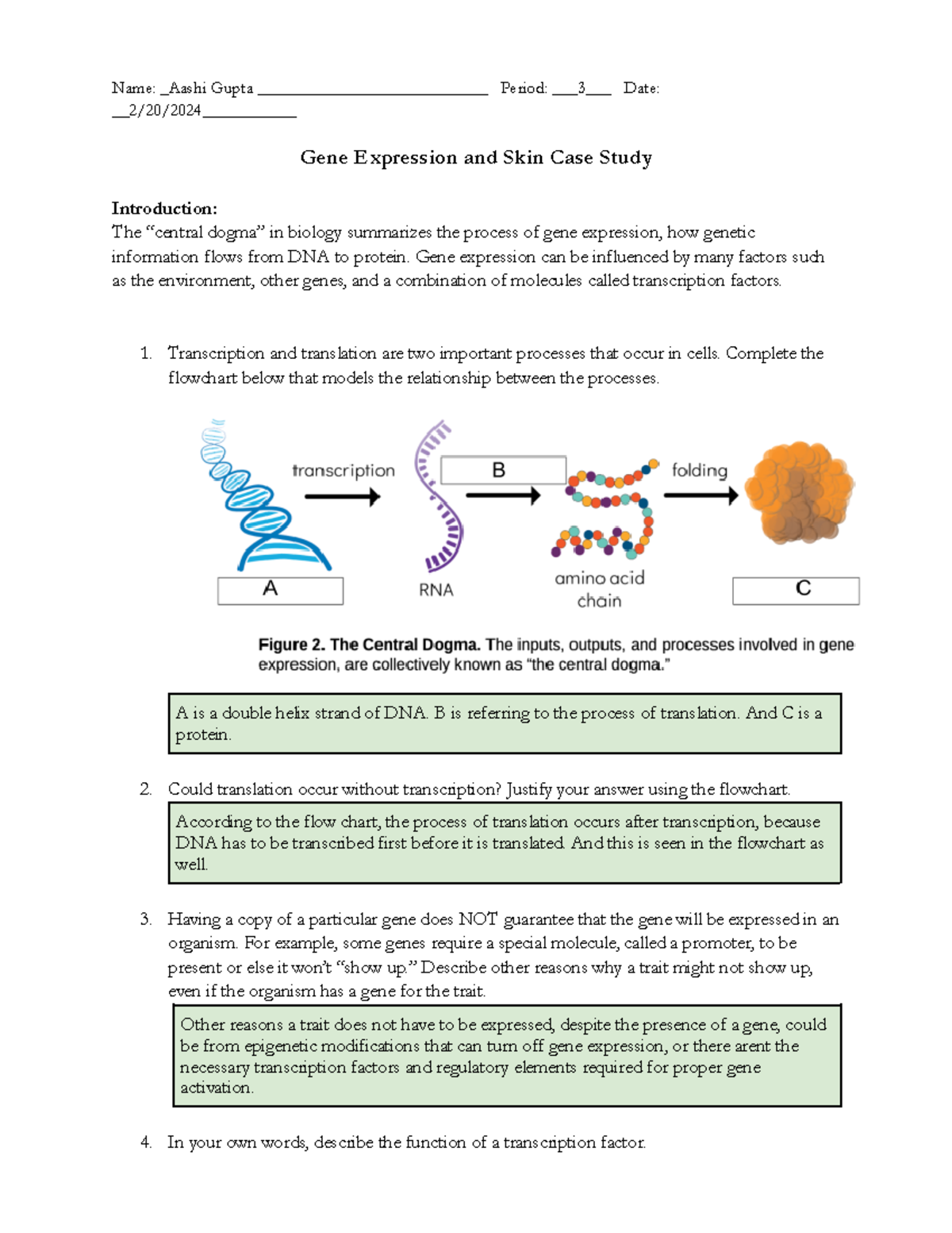 Copy of 3. Gene Expression and Skin Case Study - Name: Aashi Gupta