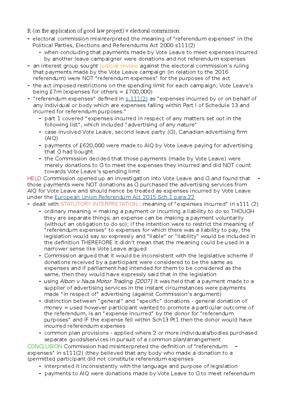 Good Law Project Case Notes R on The Application Of Good Law good-law-project-case-notes-r-on-the-application-of-good-law