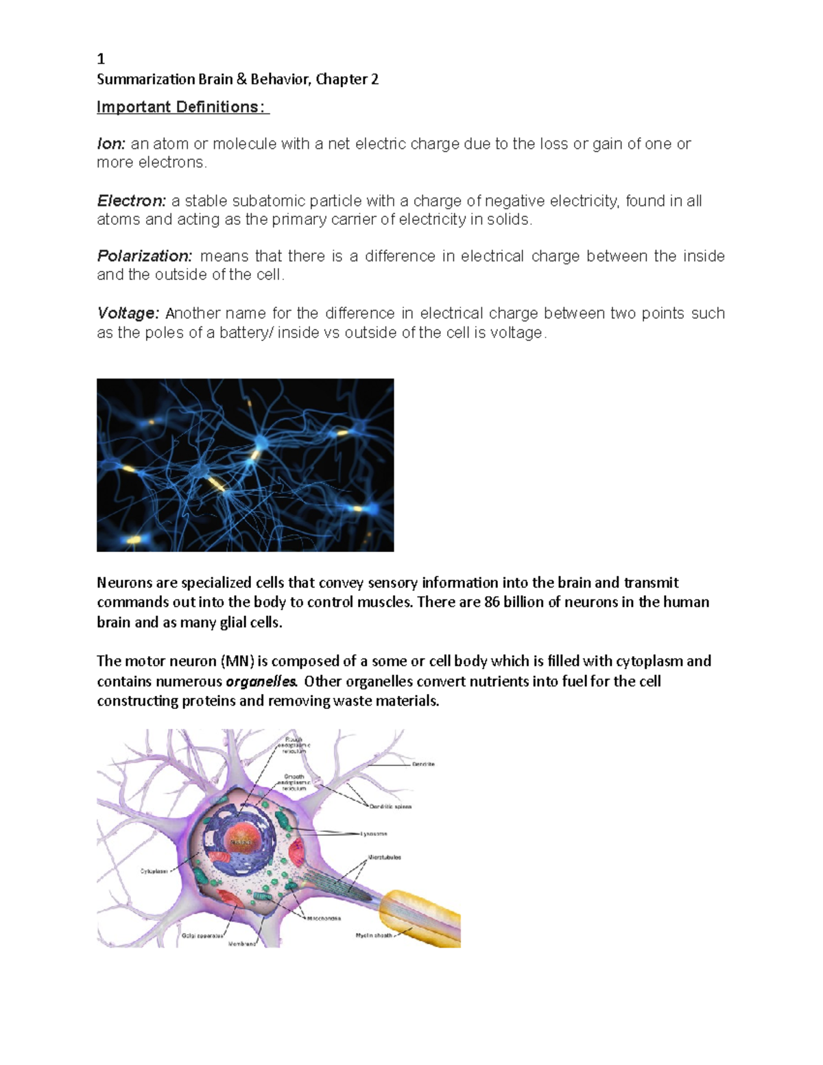 Physiological Psychology - Chapter 2 - 1 Summarization Brain & Behavior ...