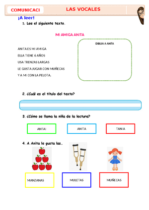 Ficha DE LA Letra LL 2024 - LETRA Ll - ll 1. Lee el siguiente texto y ...