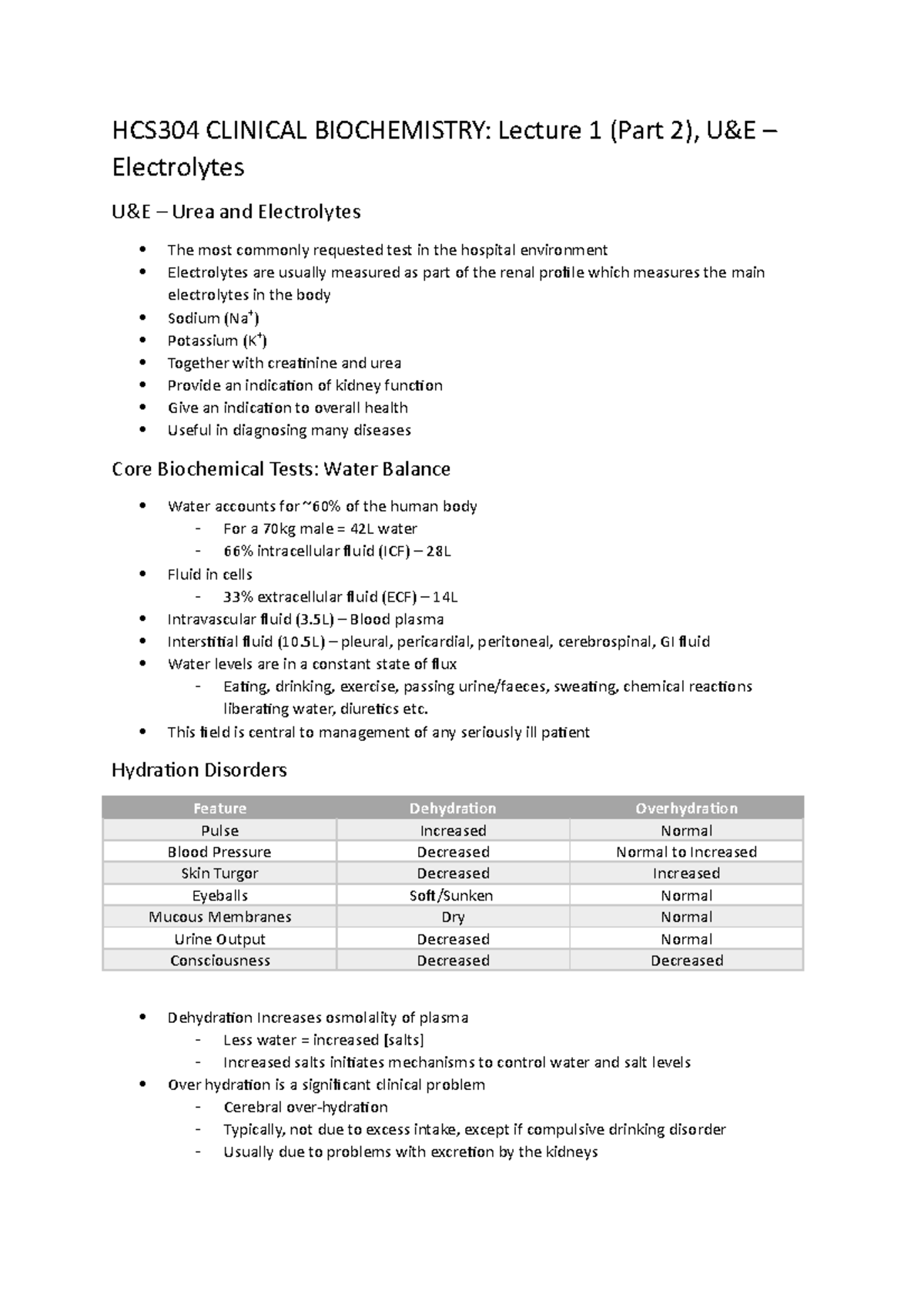 HCS304 Clinical Biochemistry, Lecture 1, (Part 2) - HCS304 CLINICAL ...