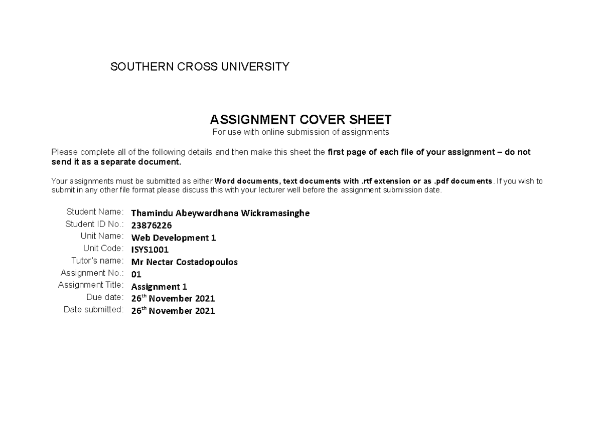 Tabeywardhanawickramasinghe CA1 Concept Map - SOUTHERN CROSS UNIVERSITY ...