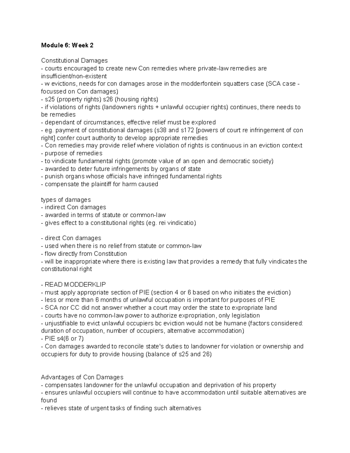 Derivative Acquisition Remedies - Module 6: Week 2 Constitutional ...