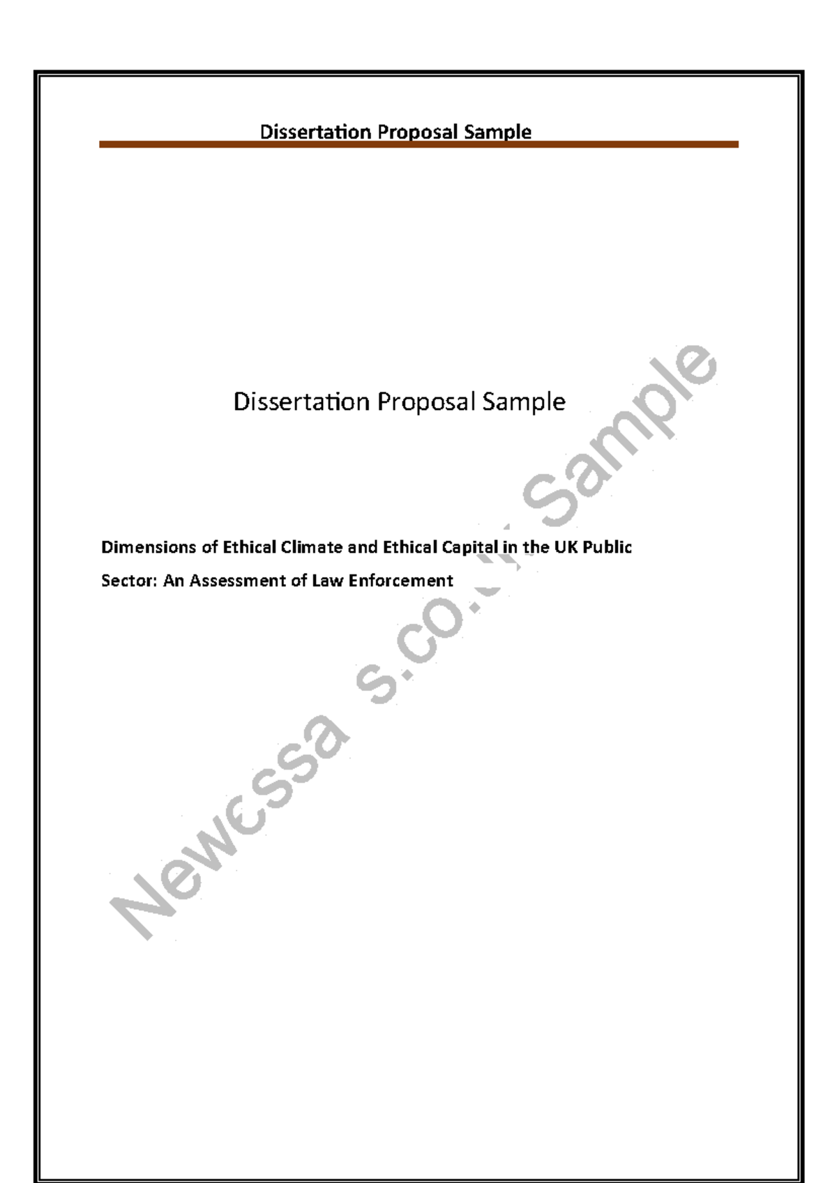 Dissertation Proposal Sample. Newessays - Dissertation Proposal Sample ...