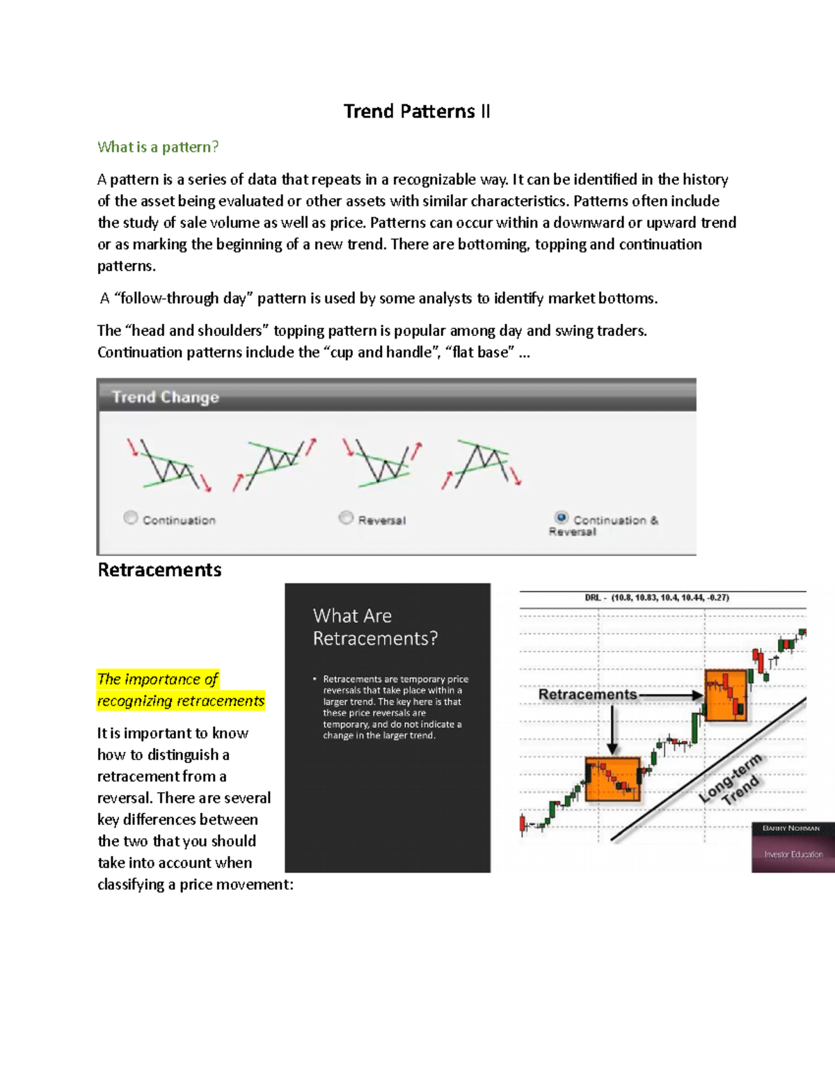 Retracements reversals continuation and breakouts - Trend Patterns II ...